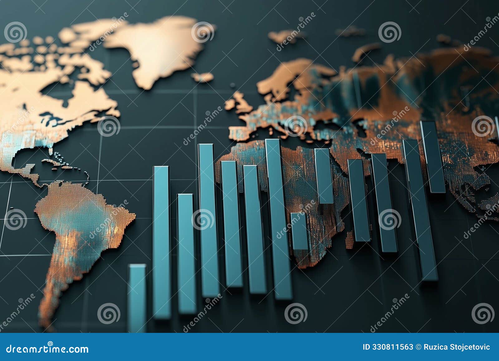 Business Candle Stick Graph Chart Of Stock Market 3d Render On Darck ...
