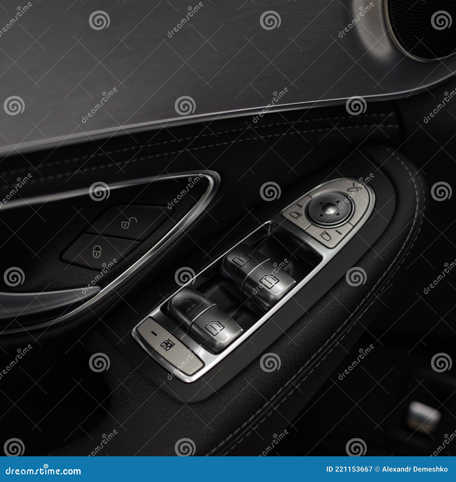 Business Car Window Control Buttons. Stock Image - Image of steering ...