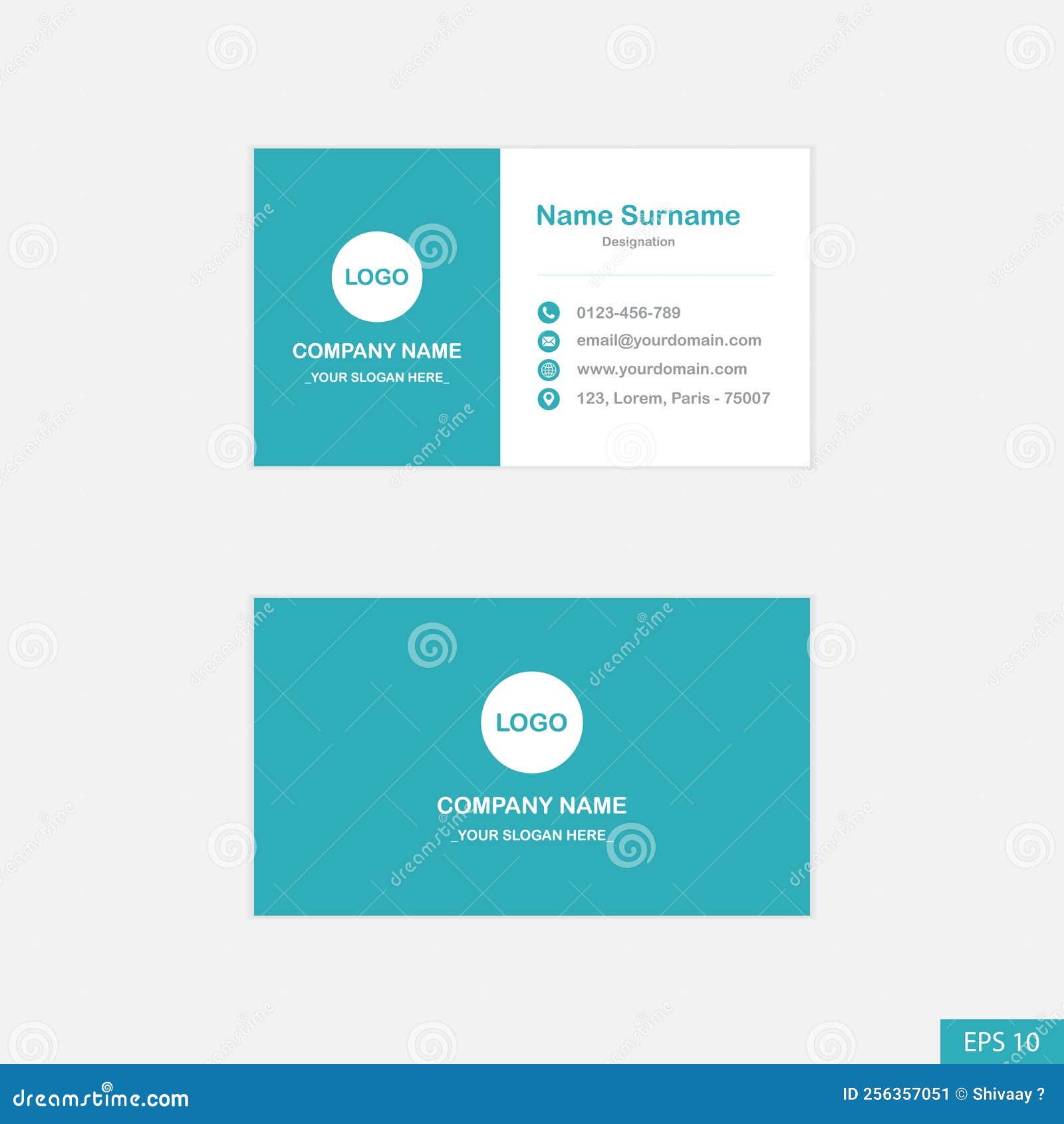 Simple Visiting Card or Business Card Template. Business Card Design ...