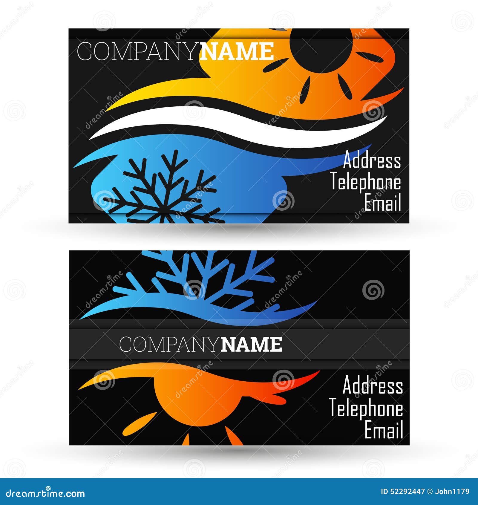 Business Card Air Conditioning Stock Vector - Illustration of heating ...