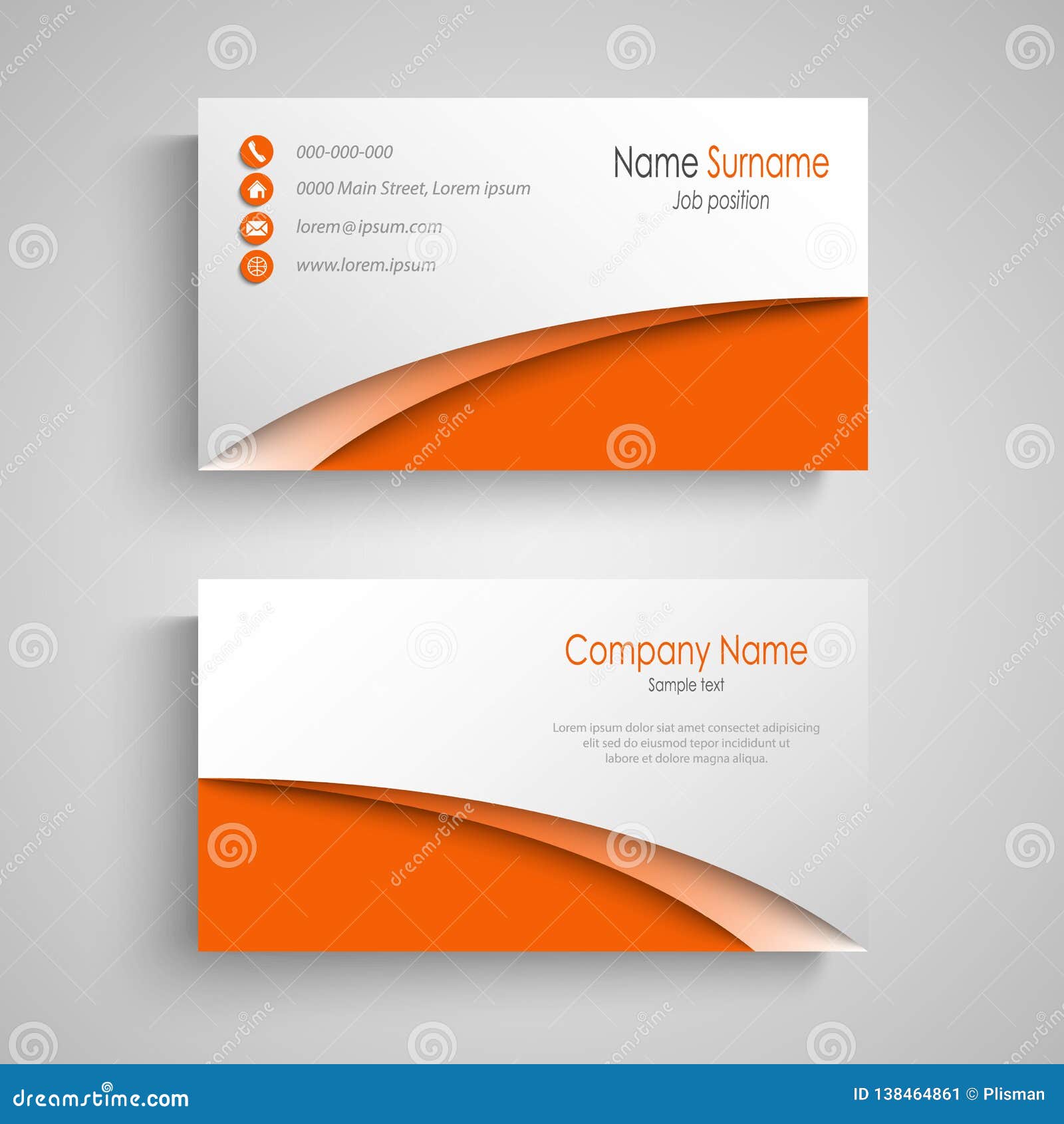 Business Card with Arches in Orange White Design Template Stock Vector ...