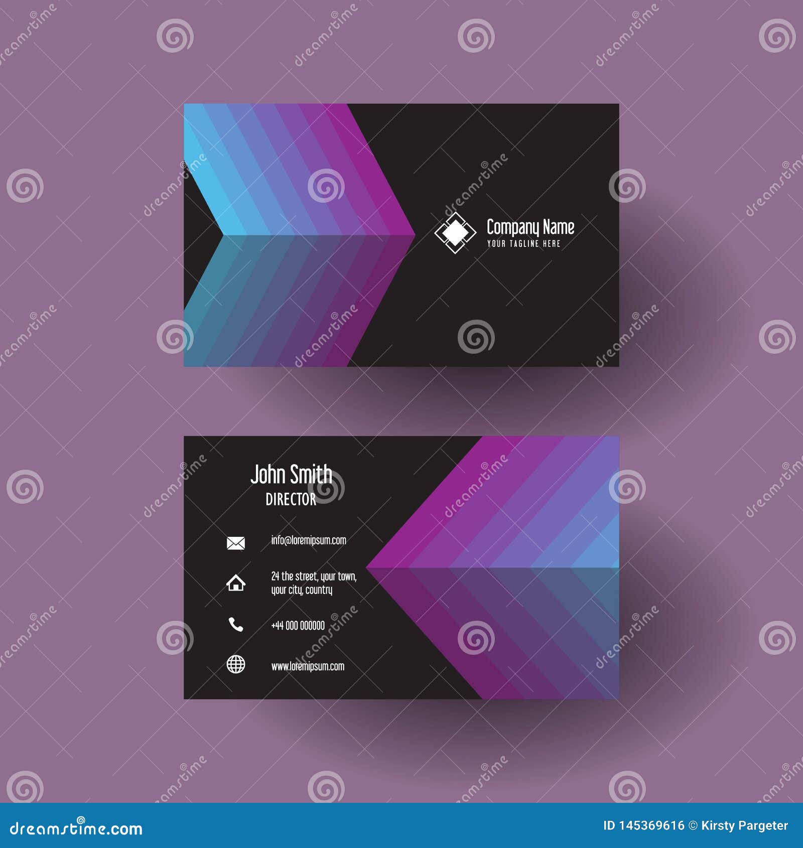 Business Card with Arrow Design Stock Vector - Illustration of pattern ...