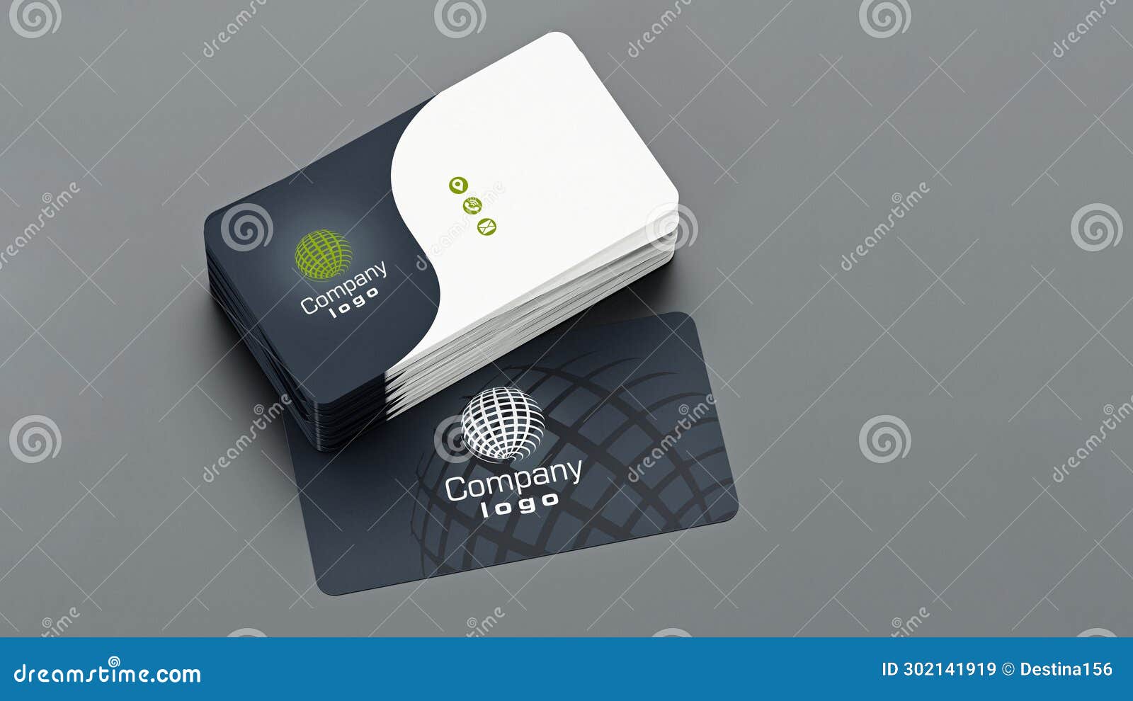 Business Card Back and Front with Generic Info. 3D Illustration Stock ...