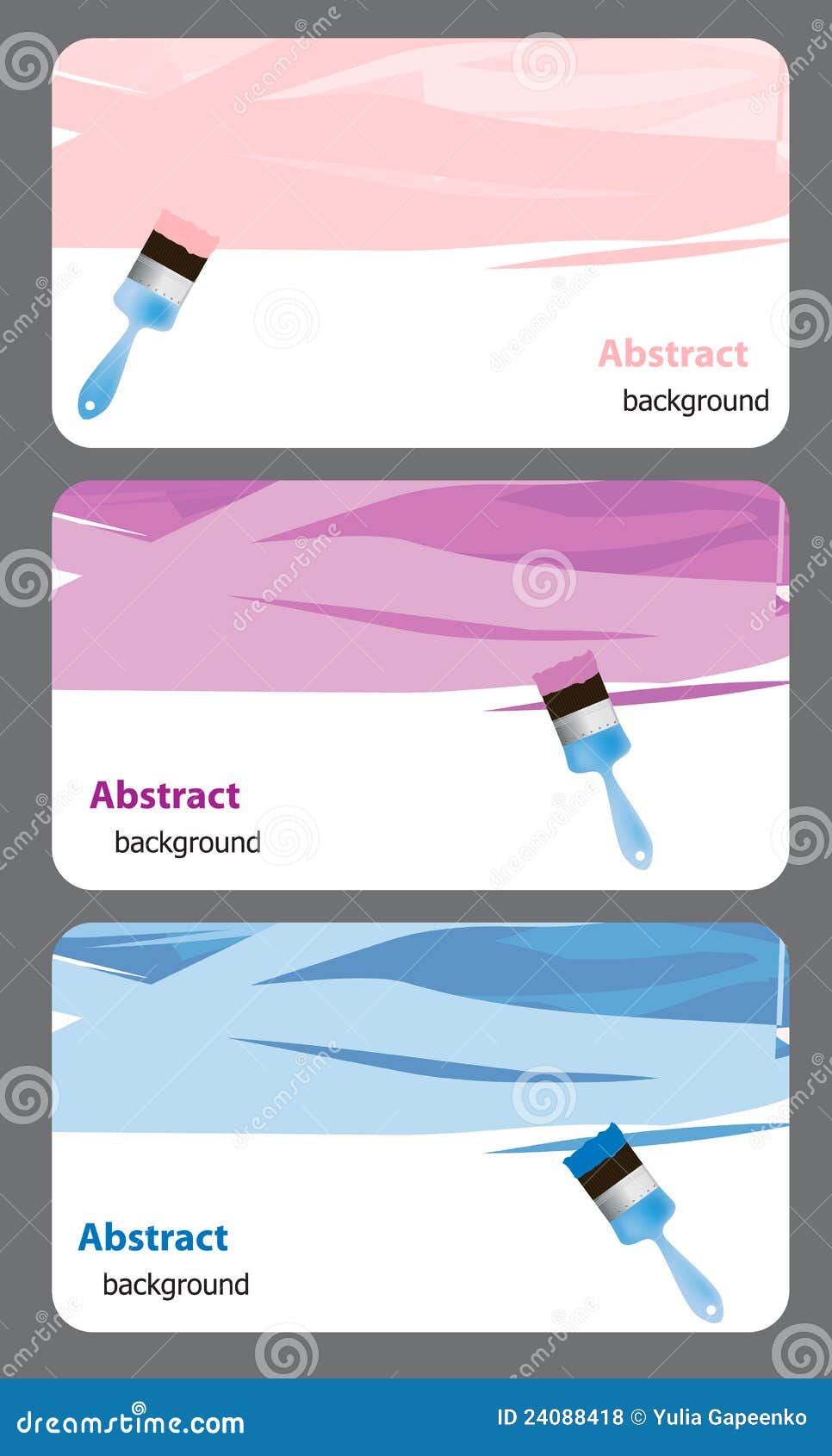 Business Card with Blue Paint Brush and Paint. Stock Vector ...