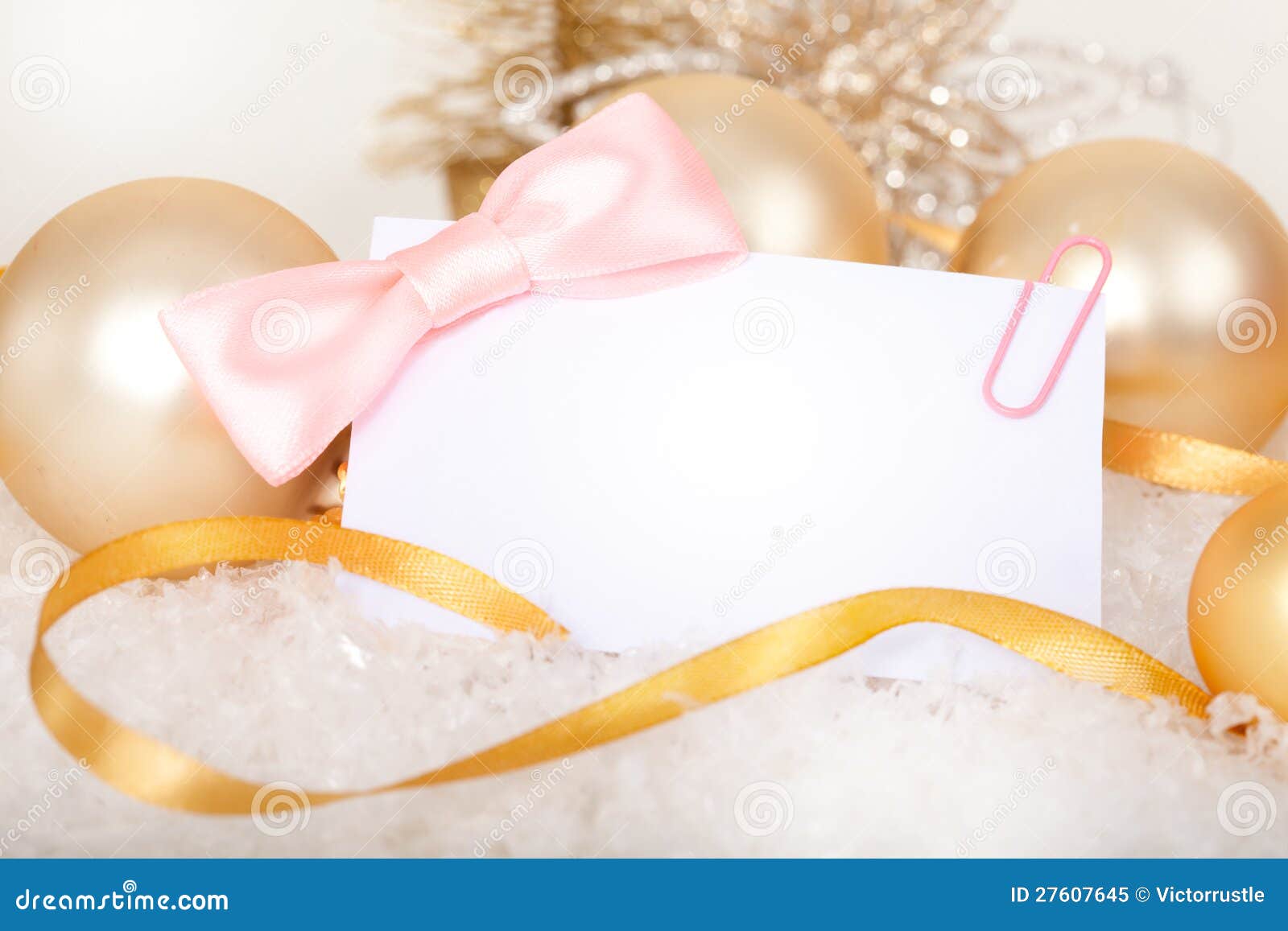 Business card with bow. stock image. Image of greeting - 27607645