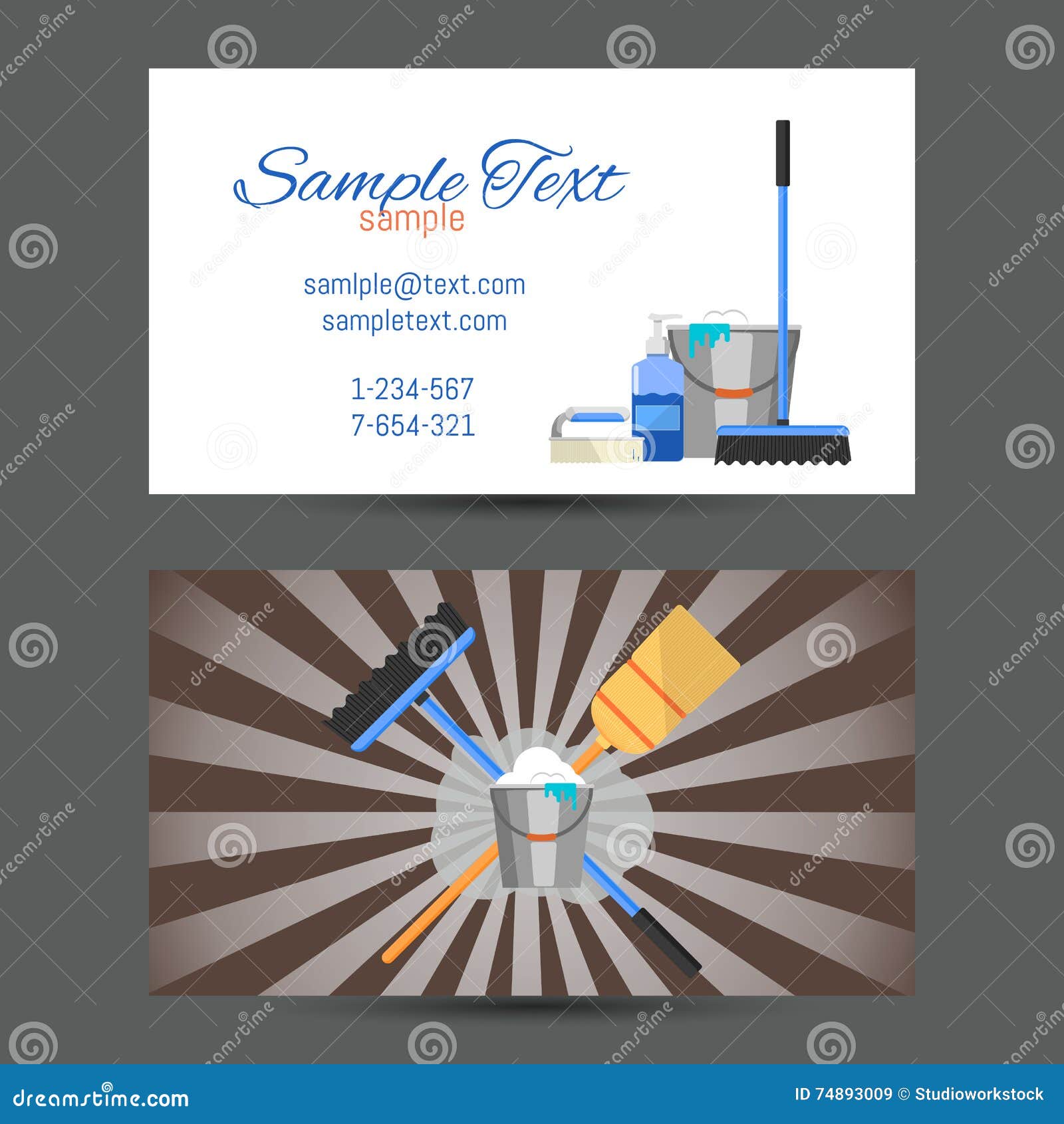 Business Card of Cleaning Service Stock Vector - Illustration of design ...