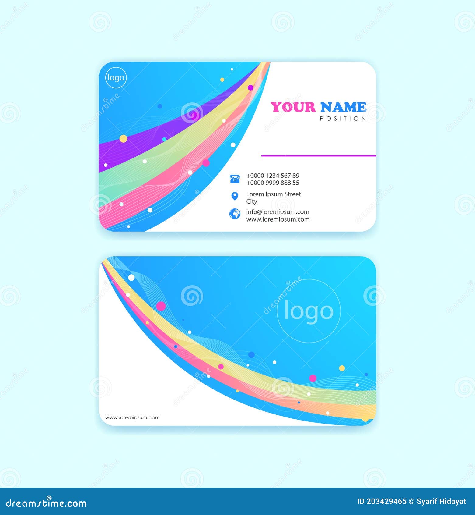 Business Card Colorfull Design Stock Vector - Illustration of music ...