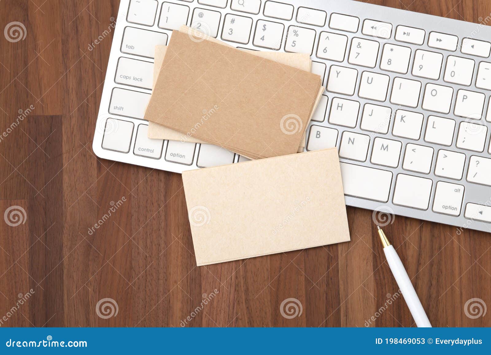 Business Card on Computer Keyboard Stock Image - Image of background ...