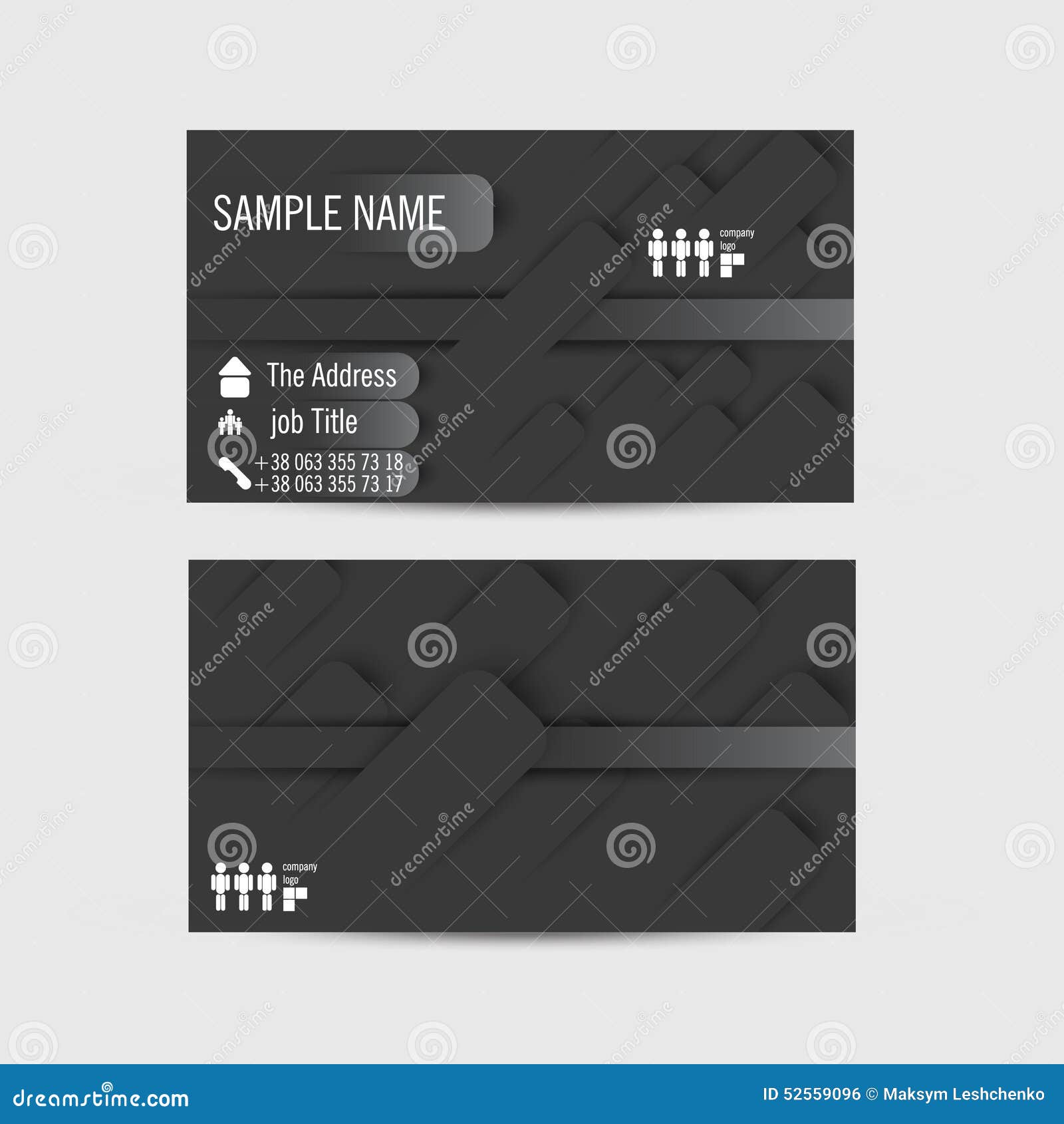 Business Card in a Dark Style Stock Illustration - Illustration of ...