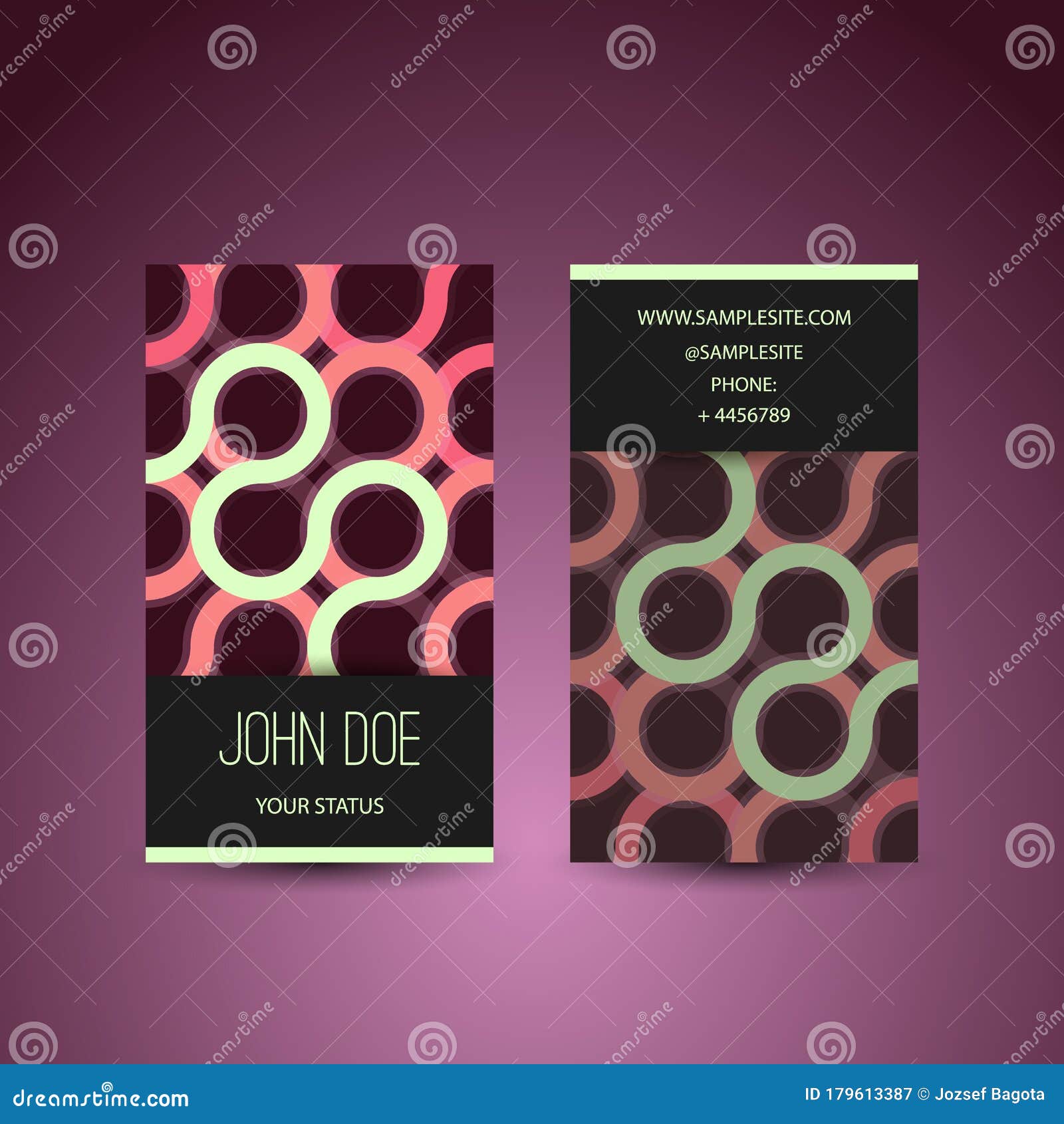 Business Card Design with Abstract Pattern Stock Vector - Illustration ...