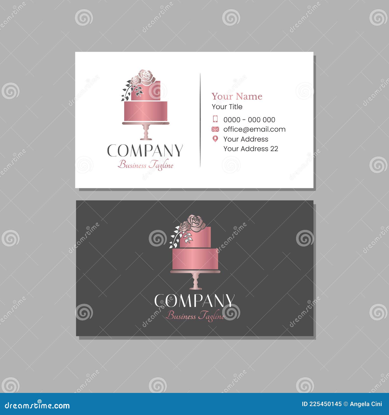 Business Card Design with Cake Stock Vector - Illustration of graphic ...