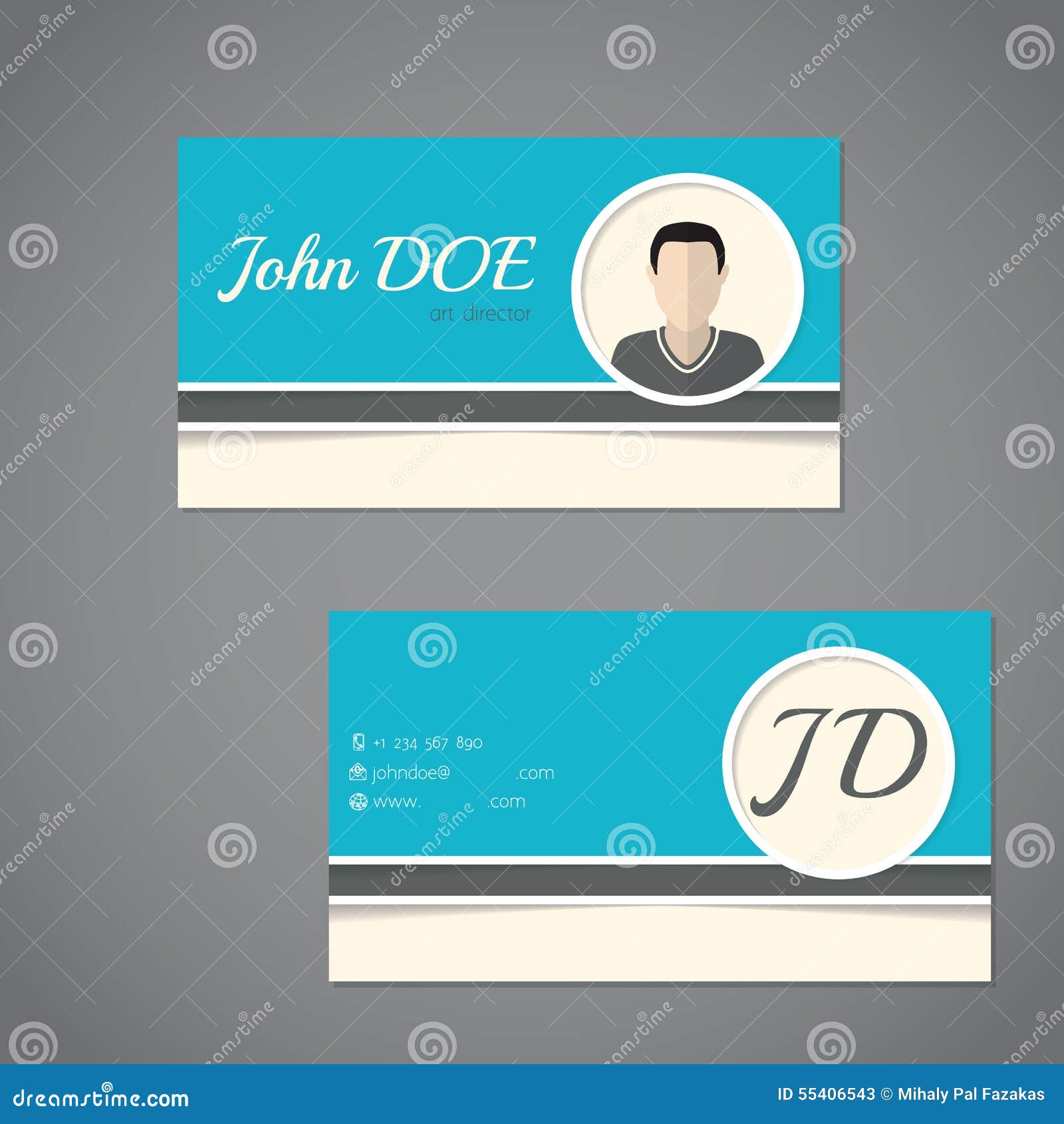 Business Card Design with Front and Back Side Stock Vector ...