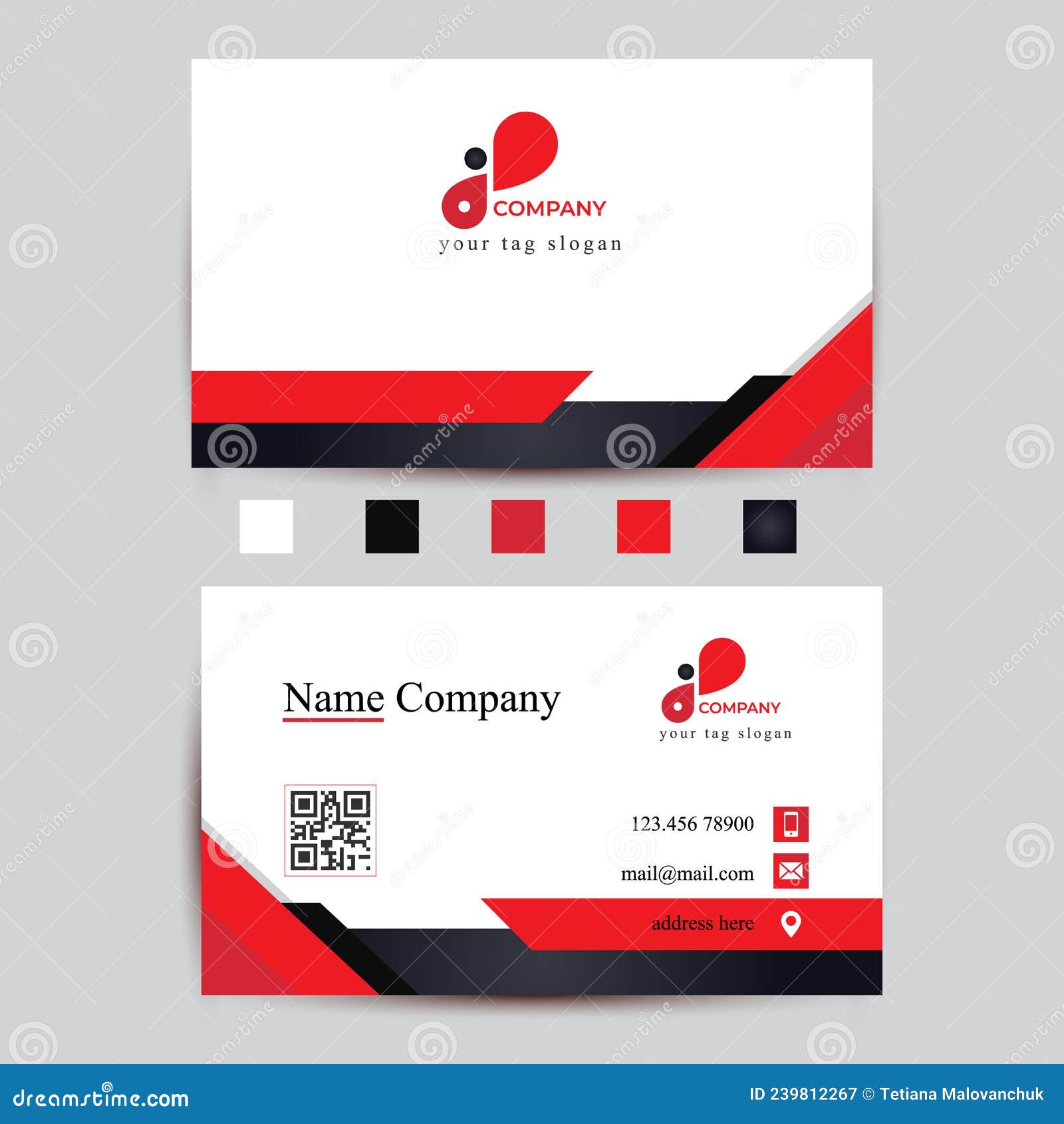 Business Card Design Layout Template with Clean and Modern Pattern ...