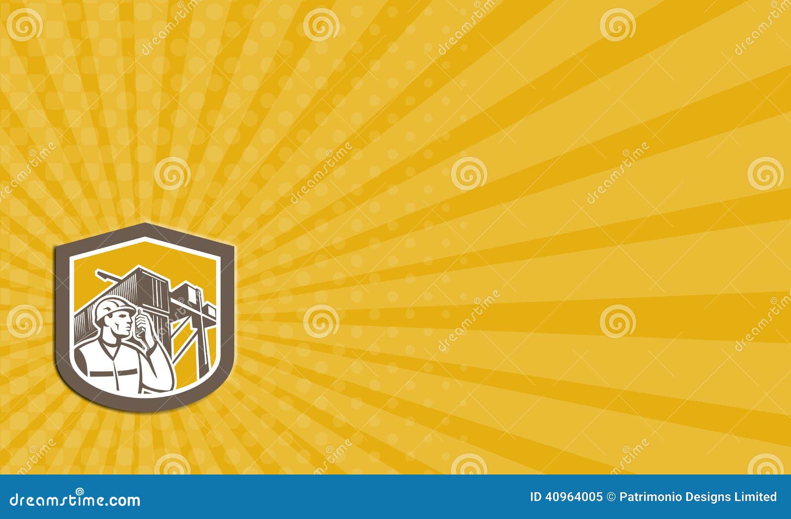 Business Card Dock Worker on Phone Container Yard Shield Stock ...