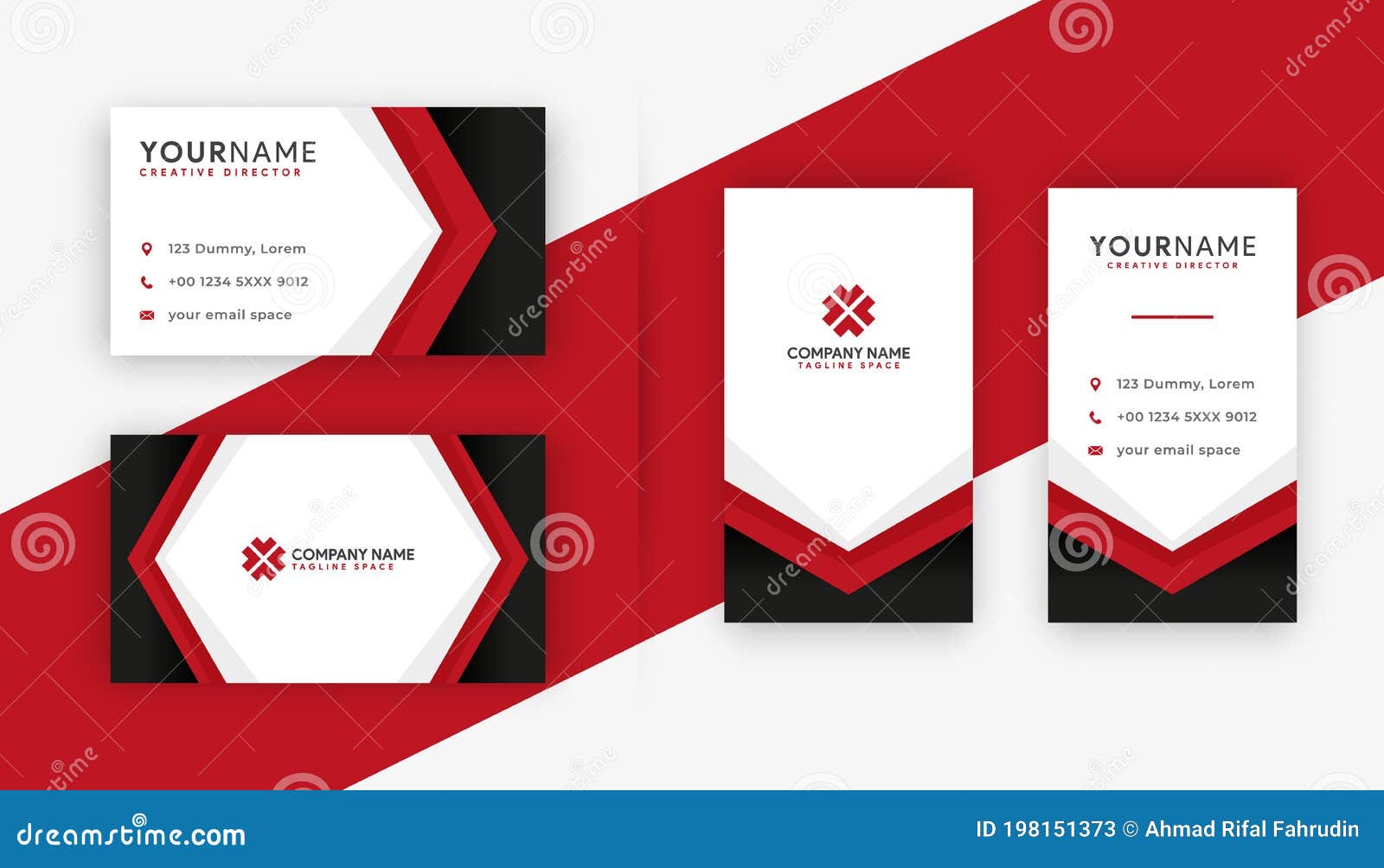 Business Card . Double Sided Business Card Design Using Red Color ...
