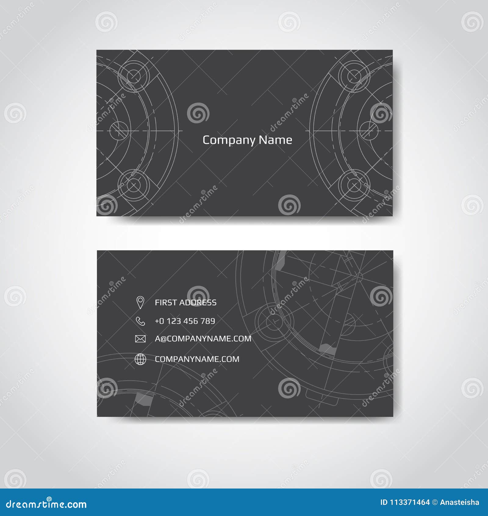 Business Card for the Engineer Stock Illustration - Illustration of ...
