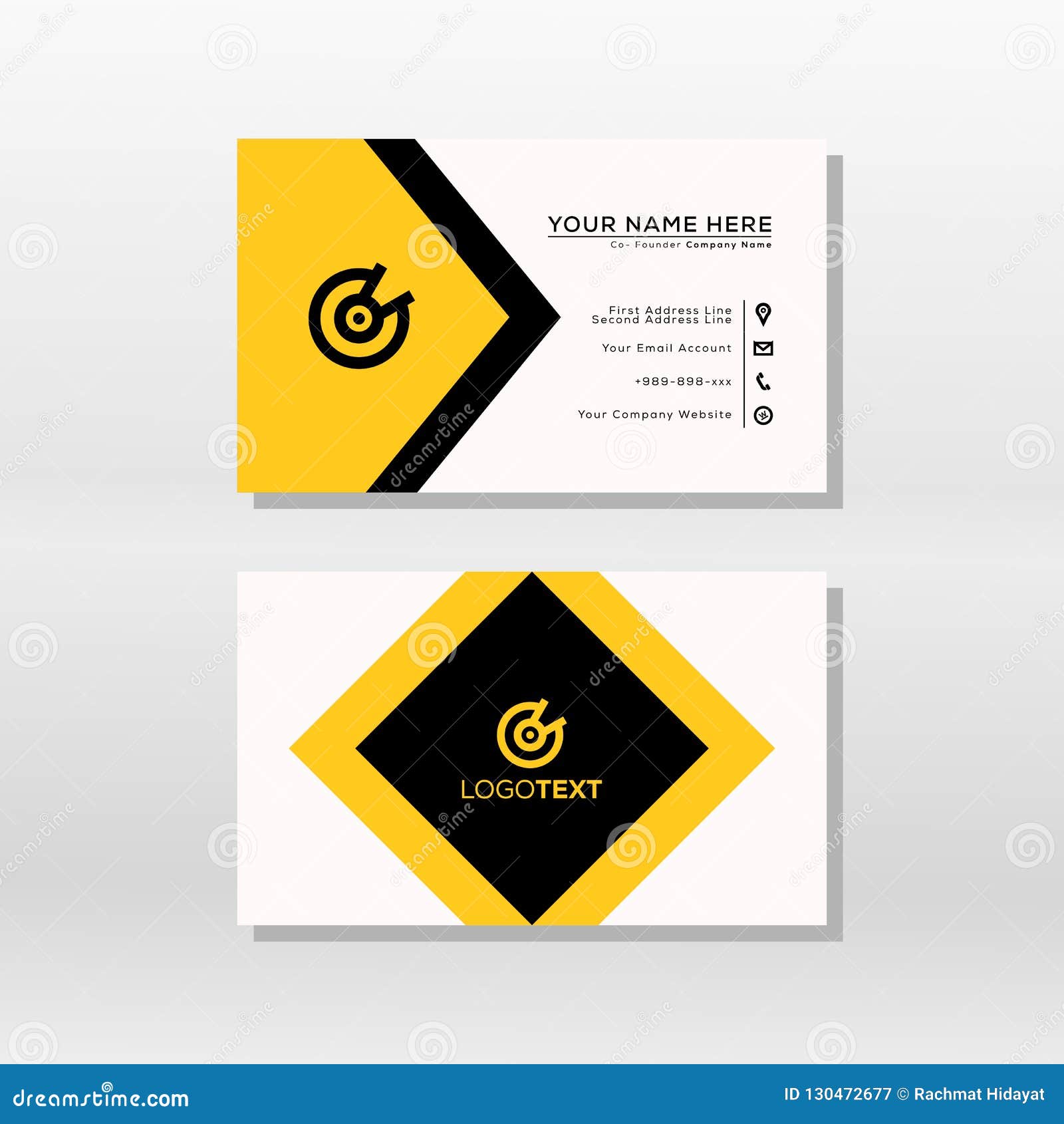 Business Card Geometric Basic Shape Template Stock Vector ...