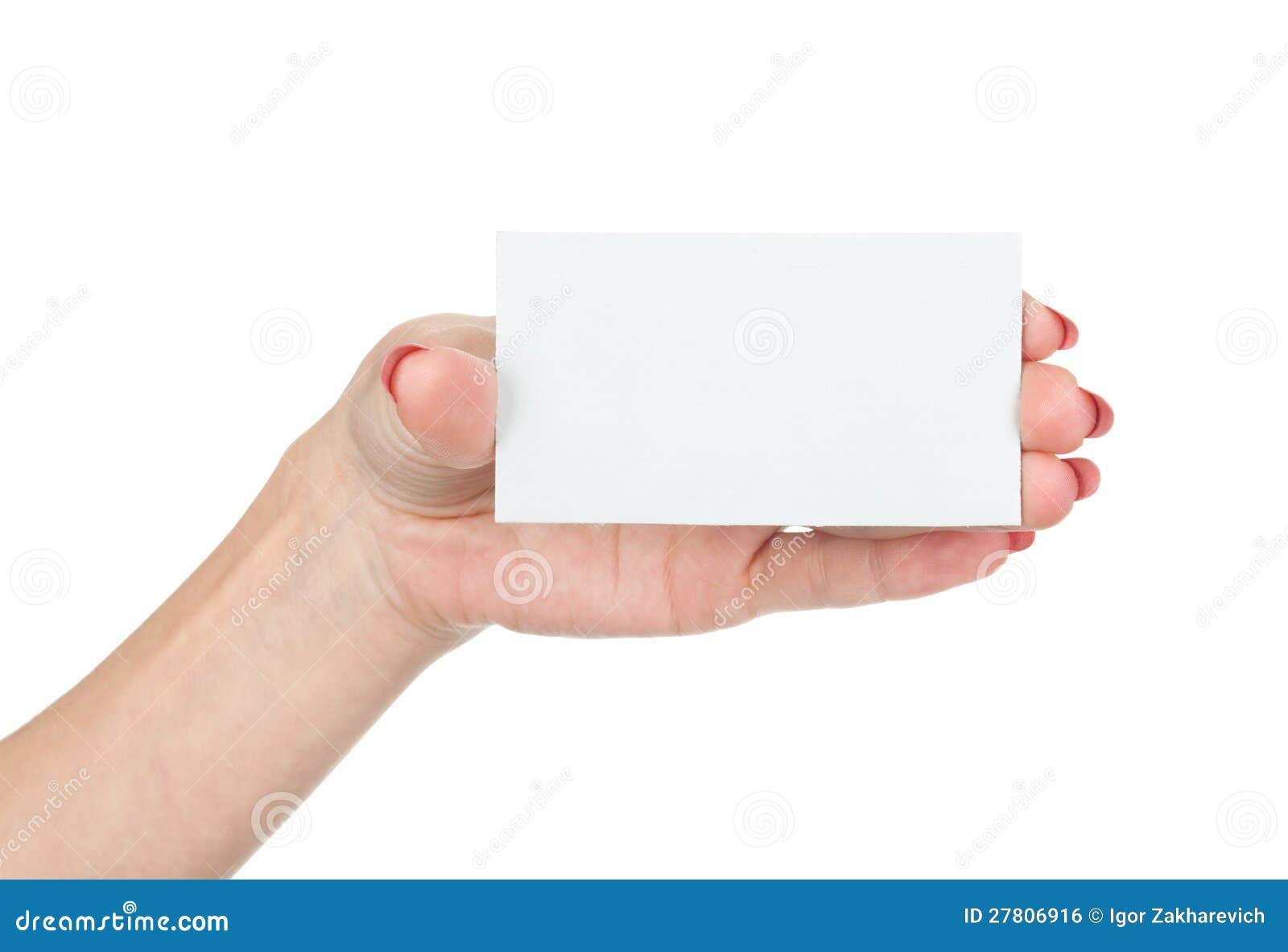 Business card in hand stock photo. Image of hand, message - 27806916