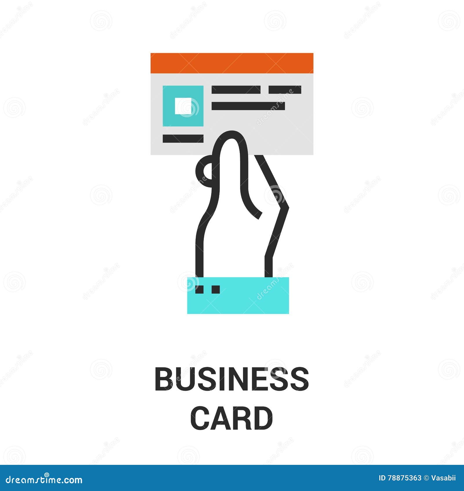 Business card icon stock vector. Illustration of clean - 78875363