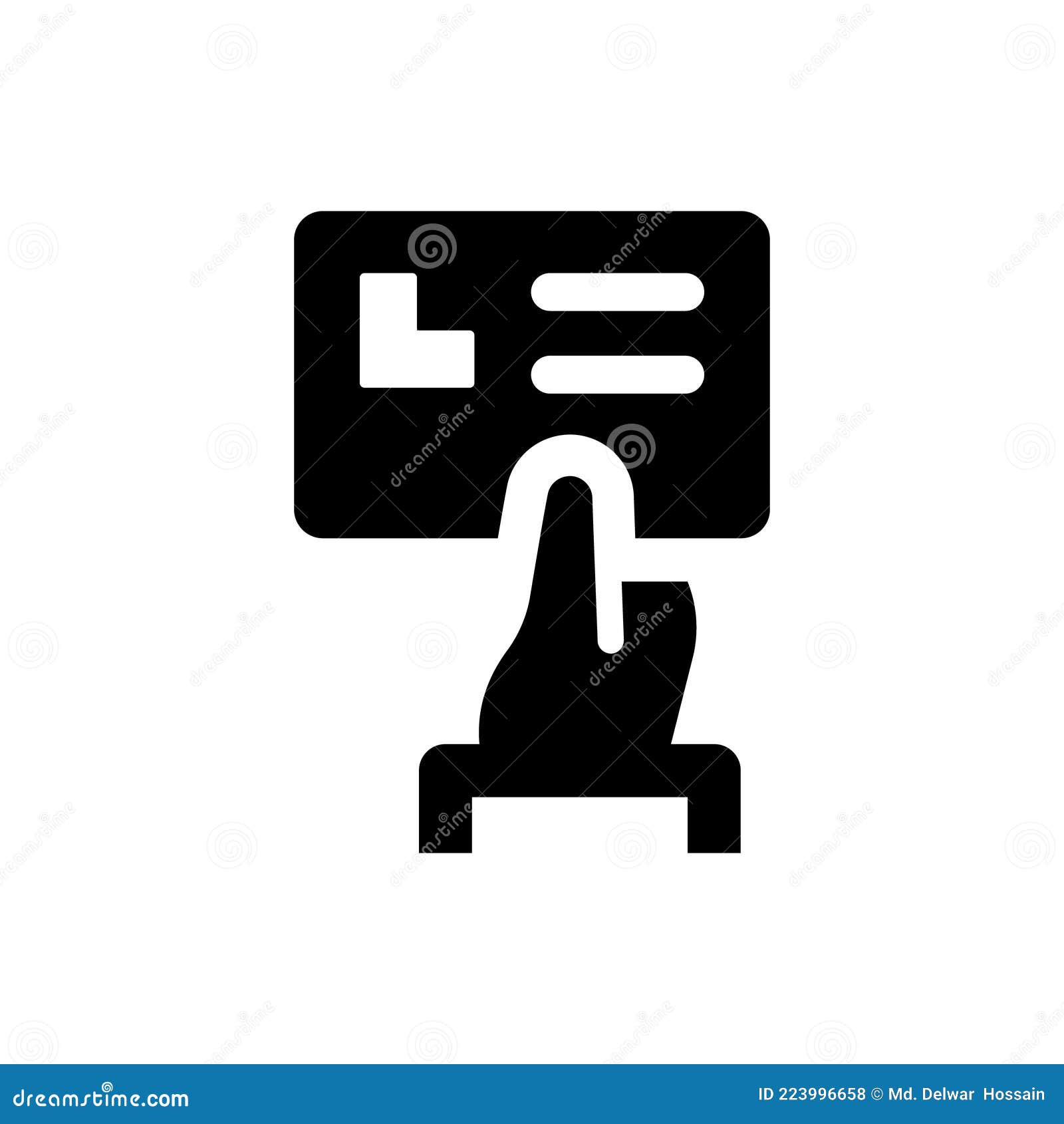 Business card icon stock vector. Illustration of icard - 223996658