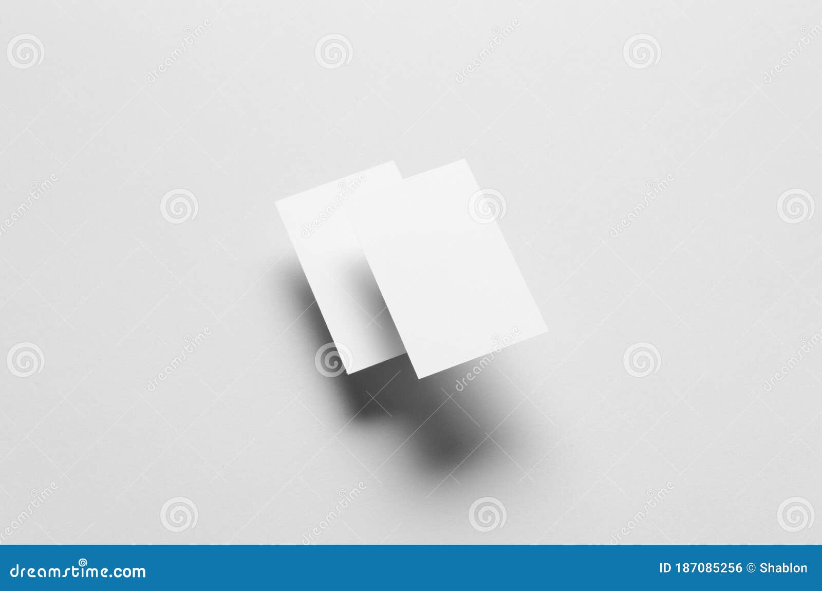 Business Card Mock-Up 85x55mm - Two Floating Overlapping Cards Stock ...