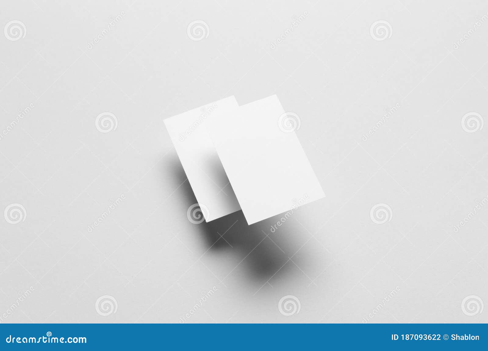 Business Card Mock-Up 85x55mm - Two Floating Overlapping Cards Stock ...