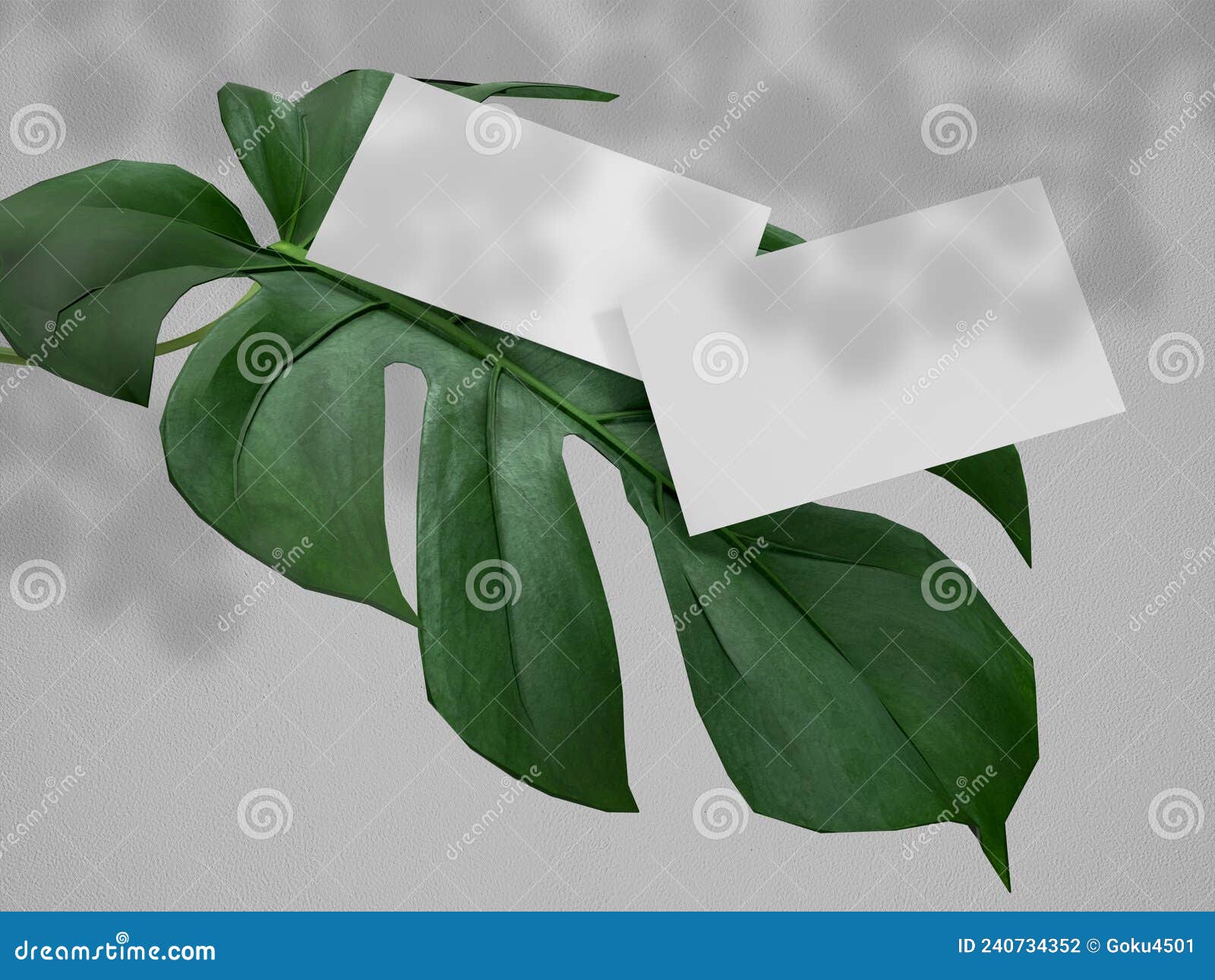 Business Card Mockup with Nature Leaf and Shadow. Mockup Design ...