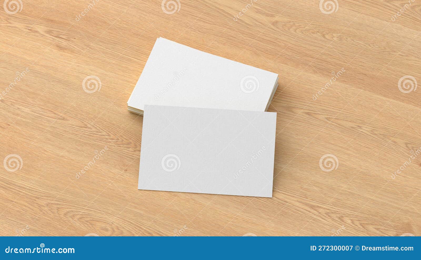 Business Card Mockup. Stack of Business Cards on Wooden Background ...