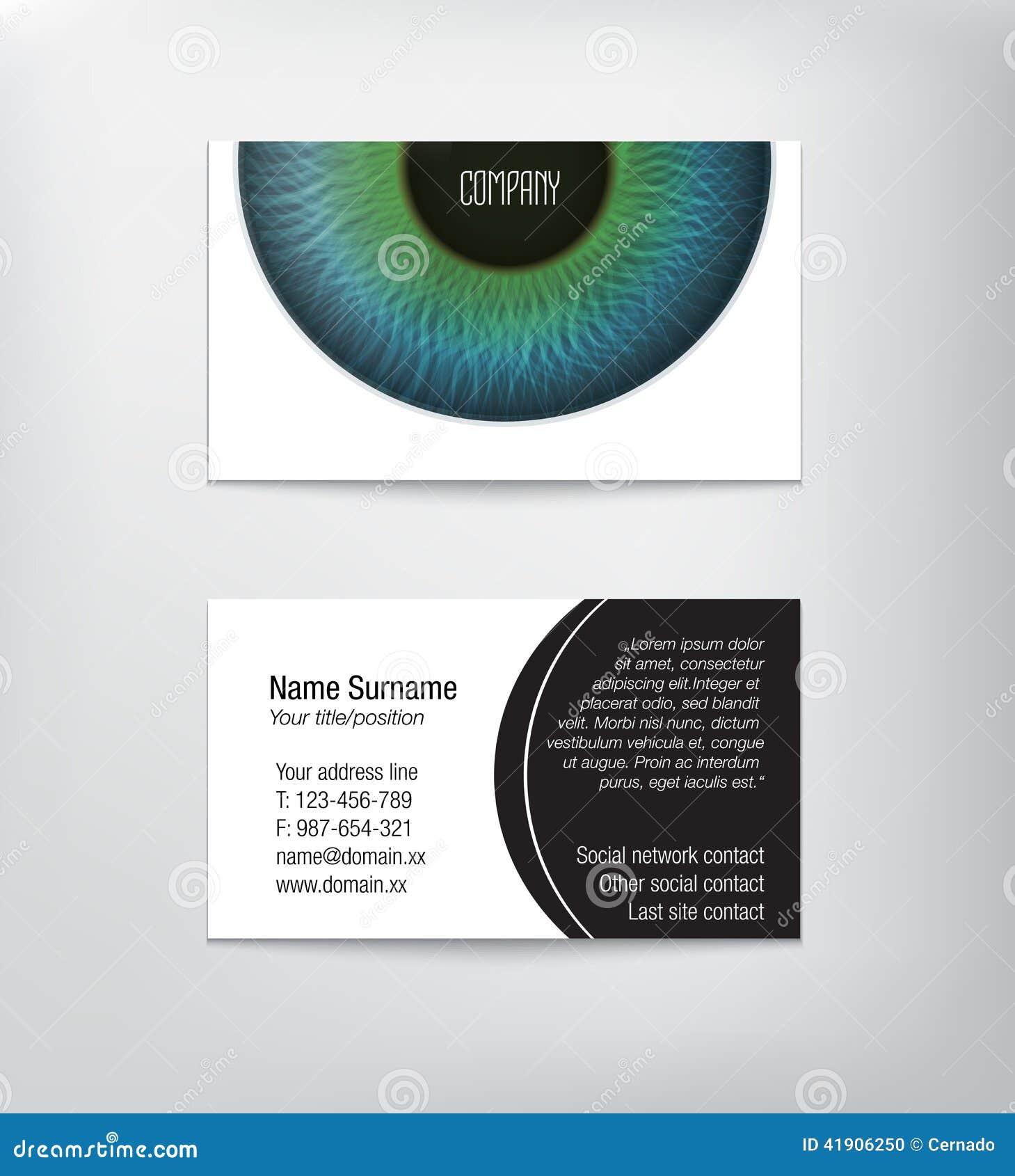 Business card stock vector. Illustration of vision, optics - 41906250