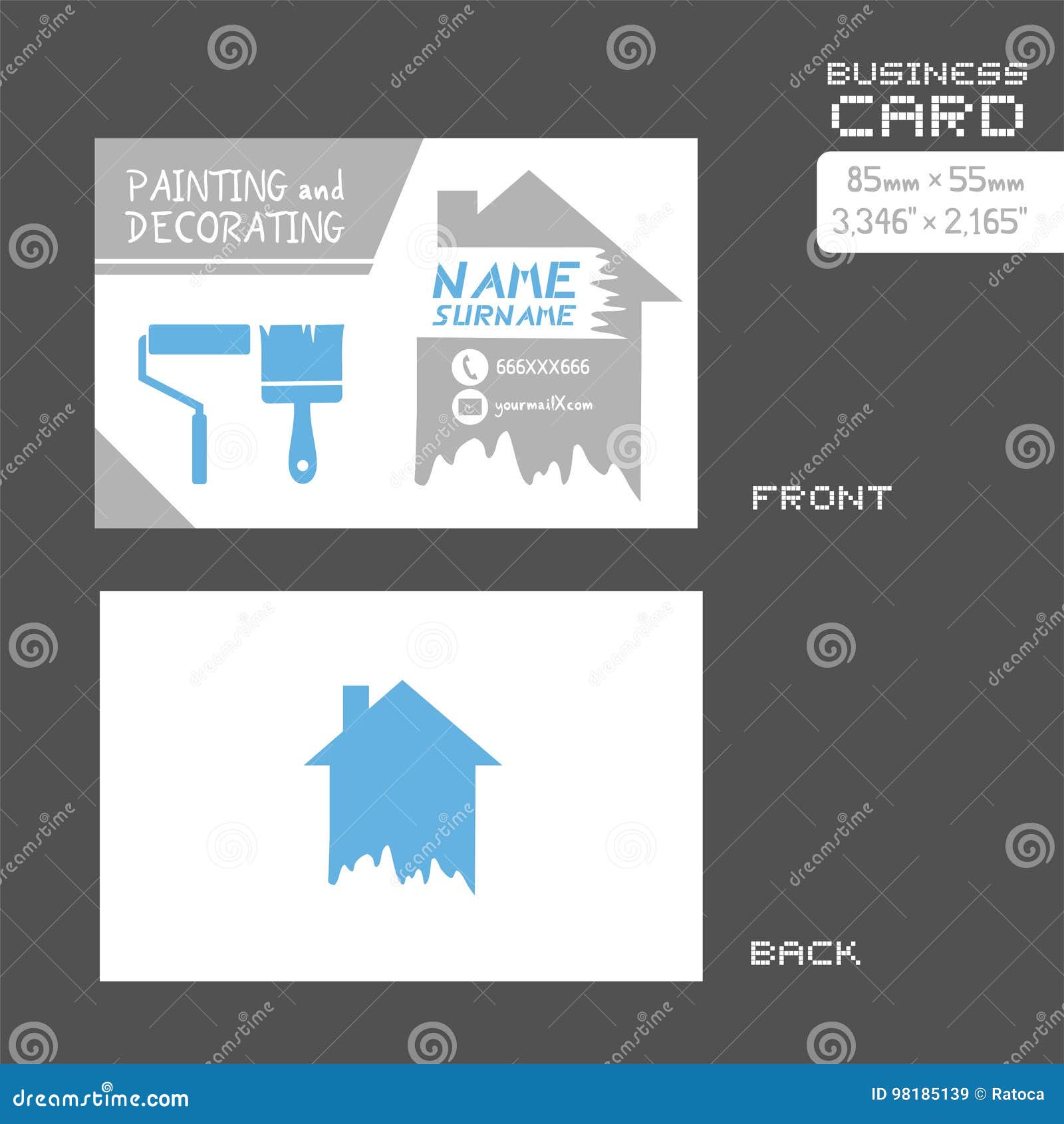Business Card for Painter Worker Stock Vector - Illustration of design ...