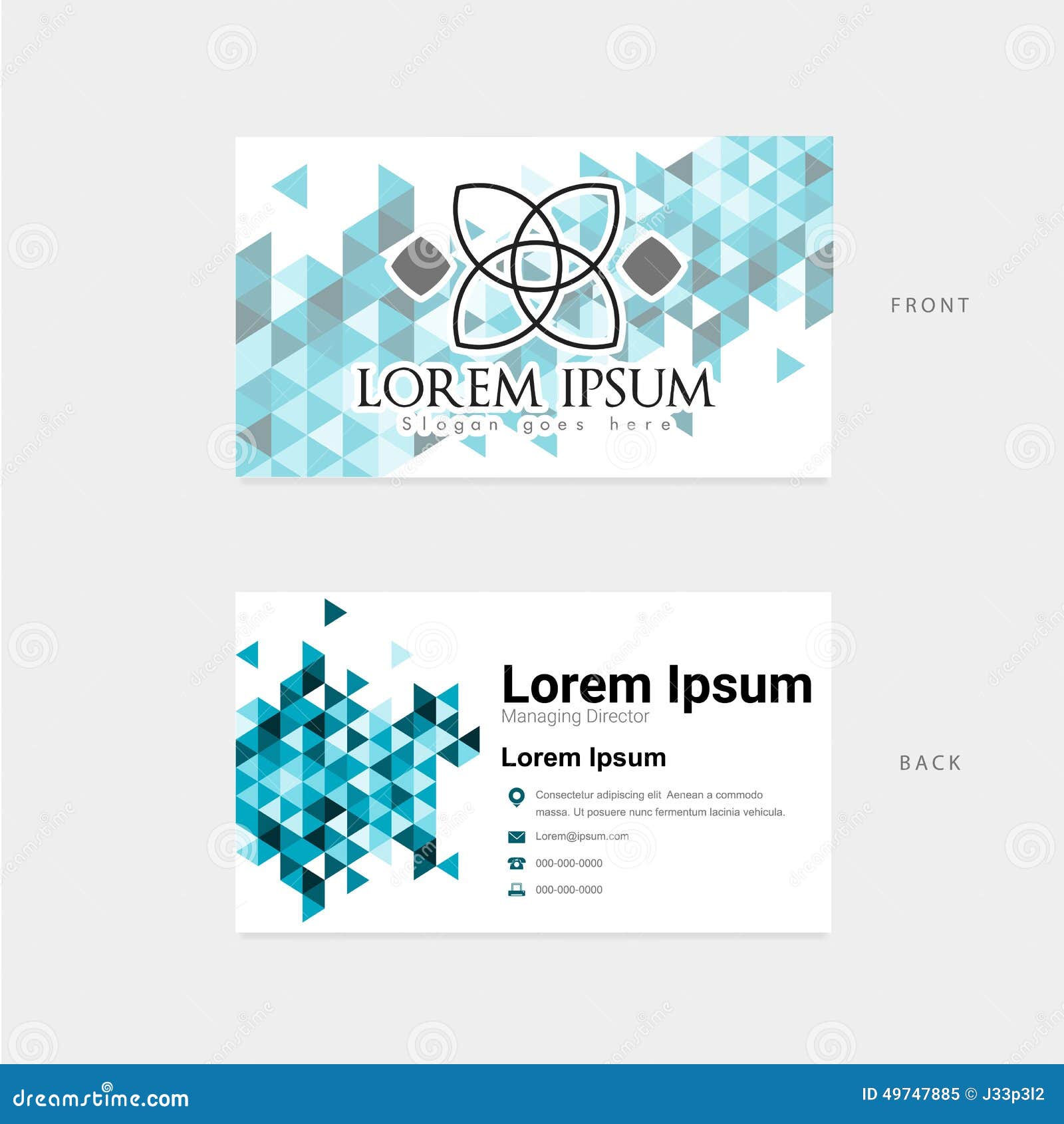 Business Card with Polygon Element Graphic Stock Vector - Illustration ...