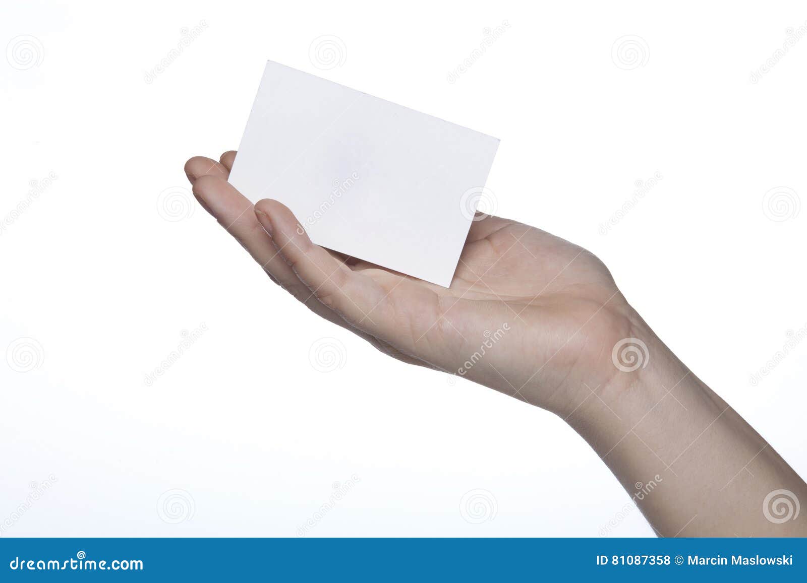 Business Card Shown on the Hand, Place a Note Stock Photo - Image of ...