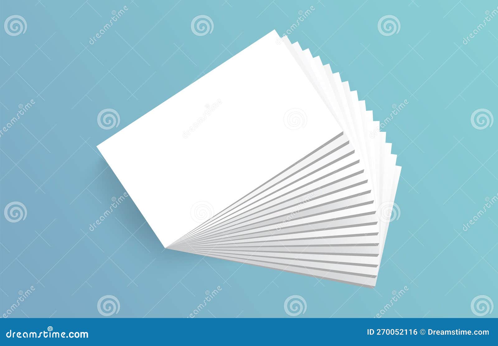 Business Card Stack White Blank Vector Mockup Template Stock Vector ...