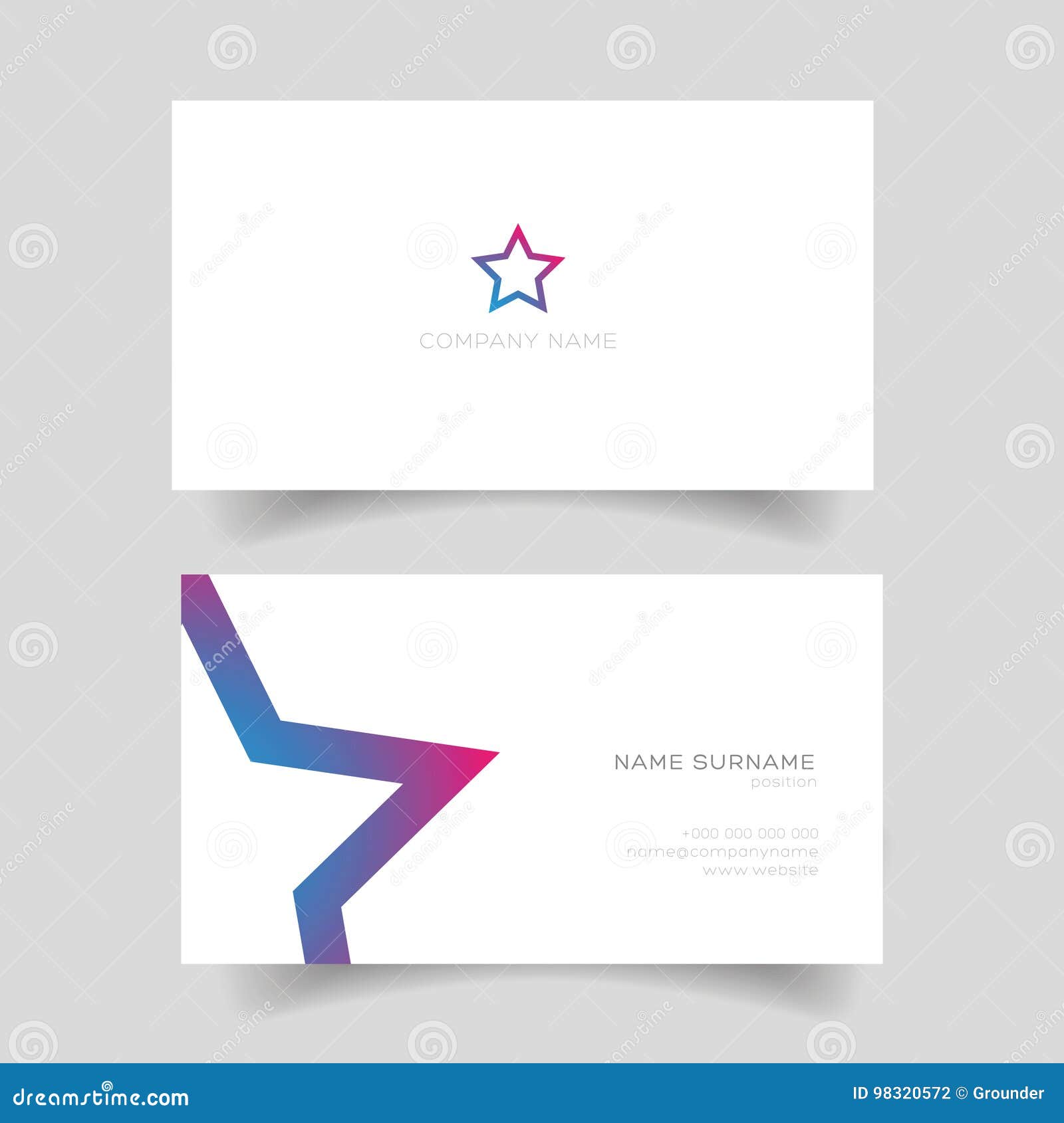 Business Card with Star Shape Stock Vector - Illustration of elegant ...