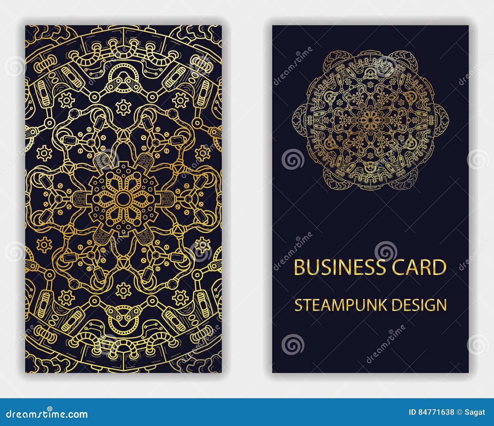 Business Card with Steampunk Design Elements. Stock Vector ...