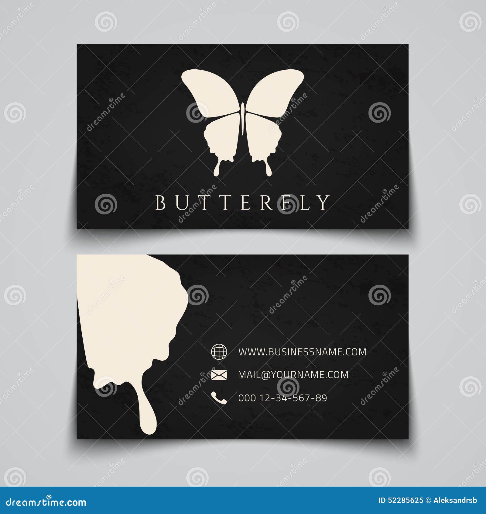 Business Card Template. Butterfly Logo Stock Vector - Illustration of ...
