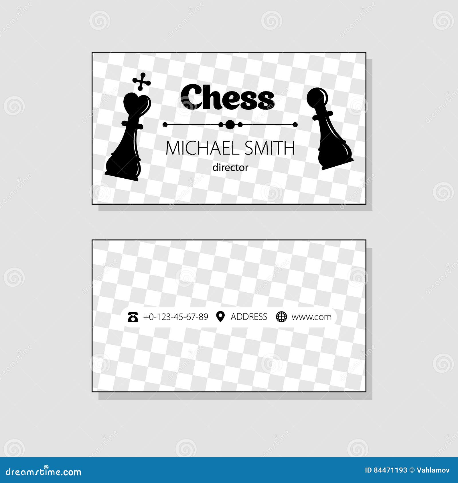 Business Card Template. Chess Icon. Black Stock Vector - Illustration ...