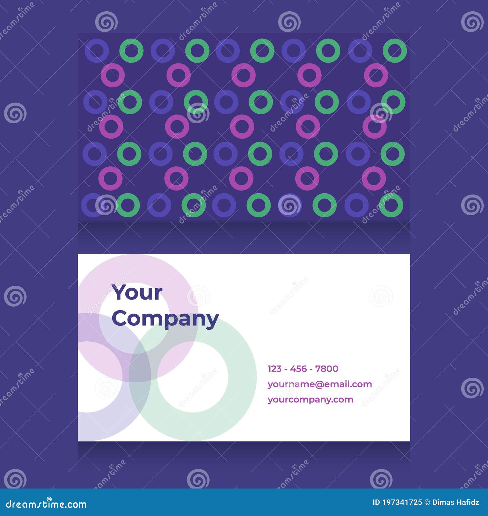 Business Card Template with Circle Pattern Stock Vector - Illustration ...