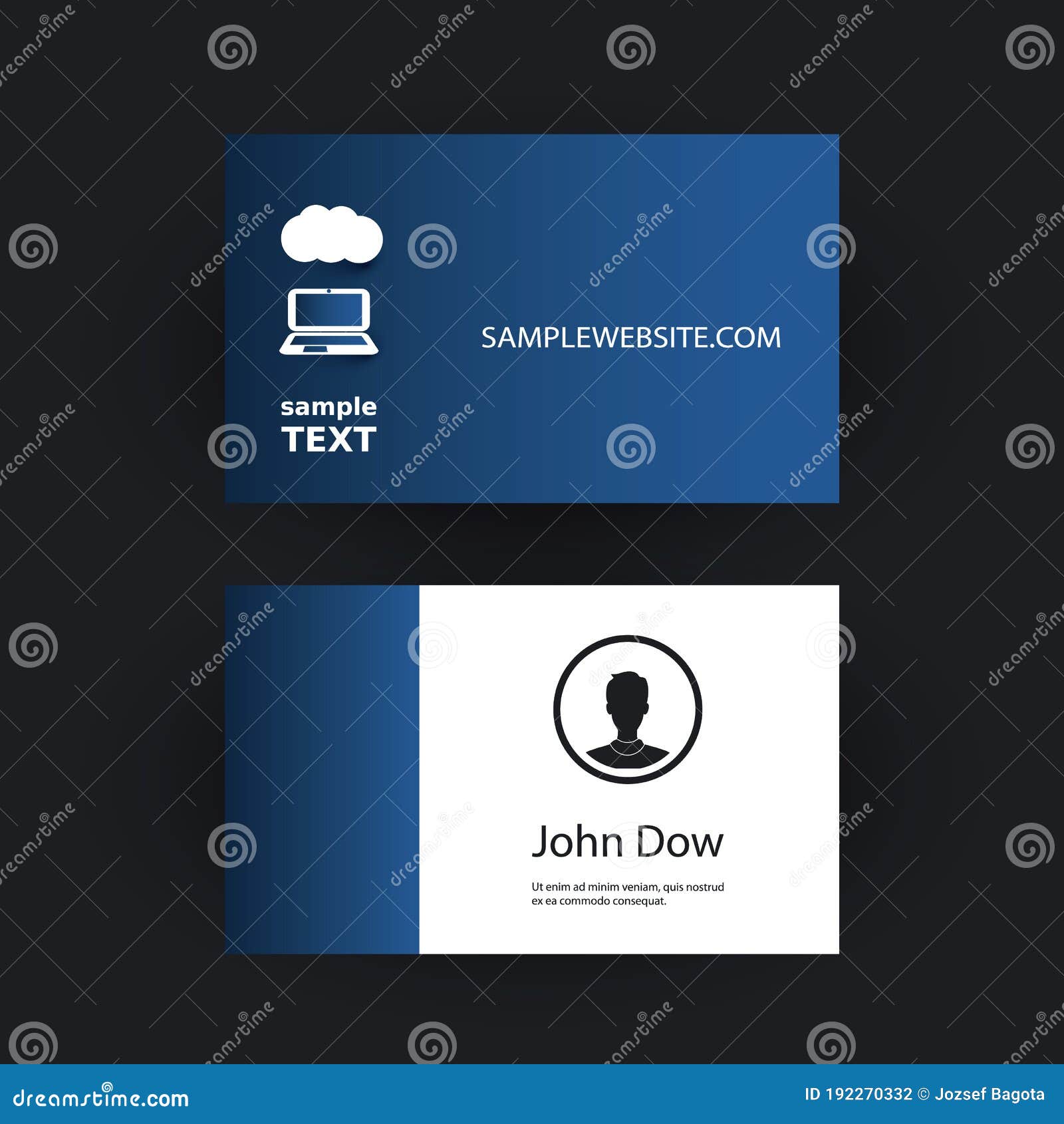 Business Card Template with Cloud Computing Theme Stock Vector ...