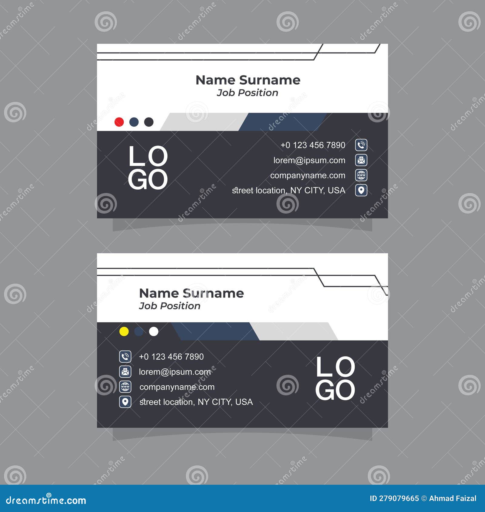 Corporate Name Cards Templates. Modern Name Cards. Name Card Layout ...