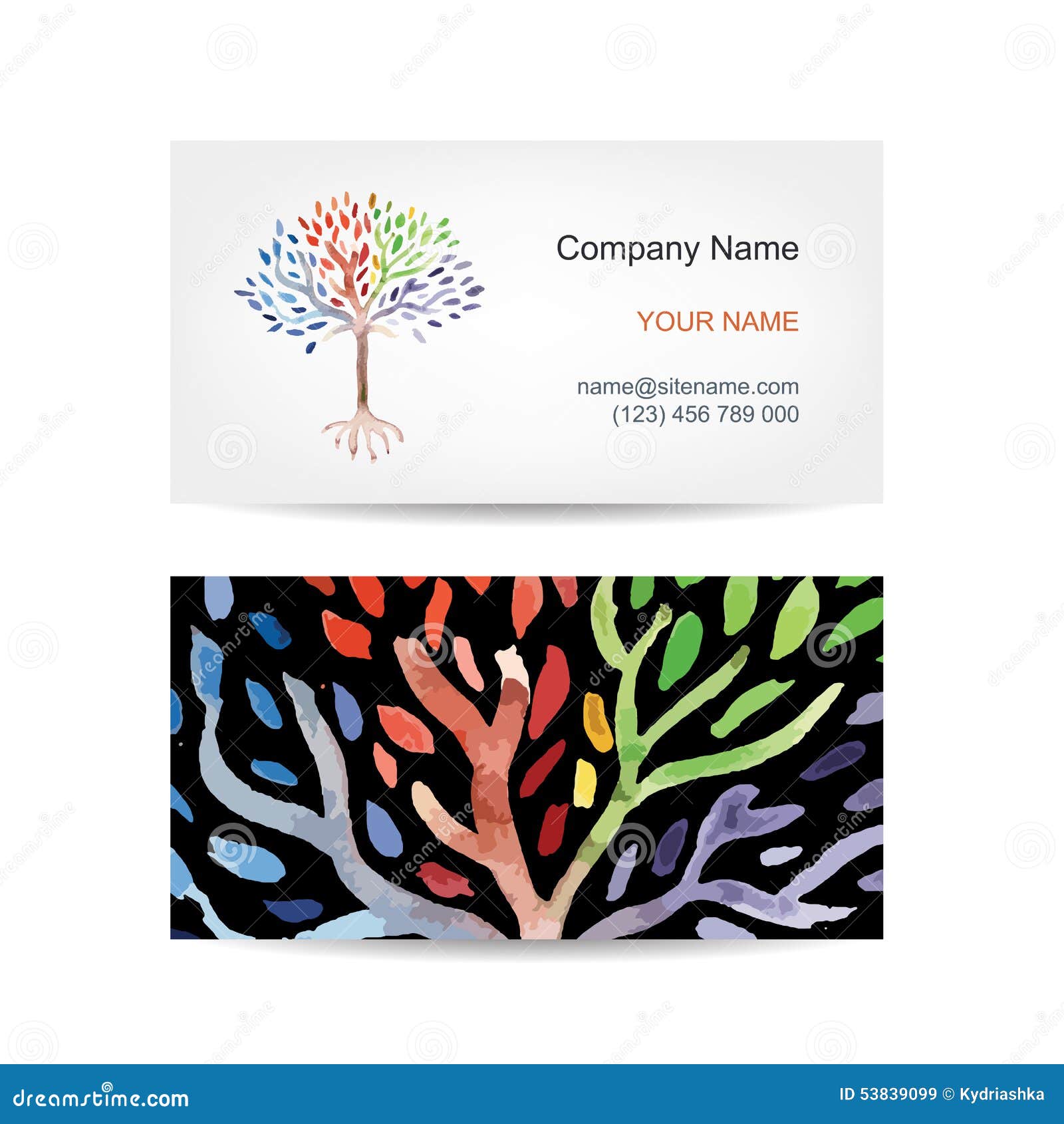 Business Card Template Design. Art Tree Stock Vector - Illustration of ...