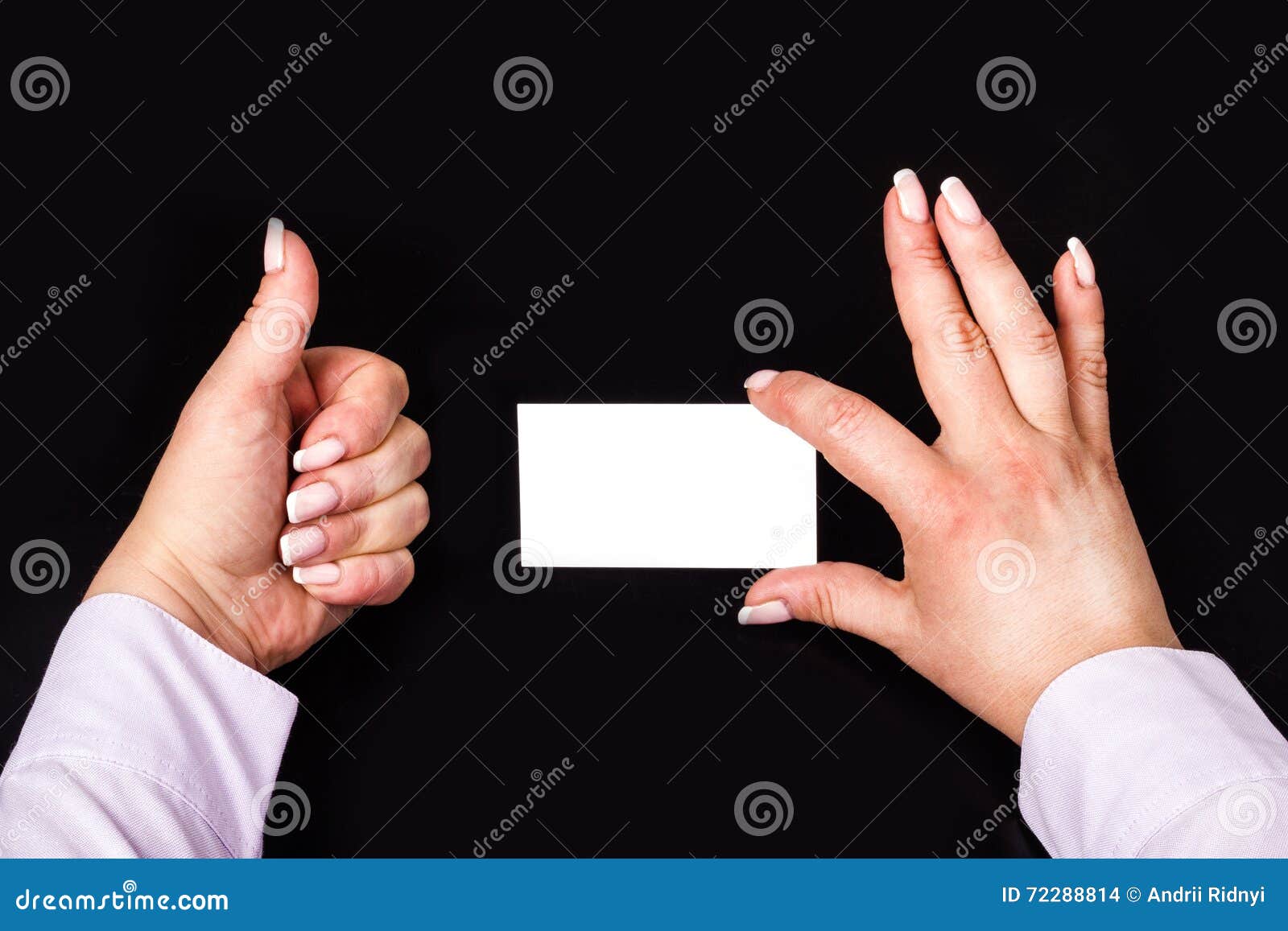 Business Card Template in the Hands of Stock Photo - Image of ...