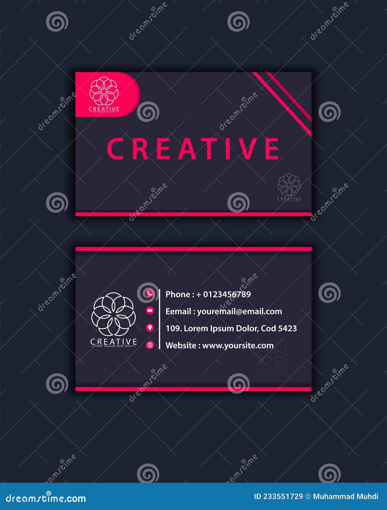 Business Card Template. with the Layout in Rectangular Size Stock ...