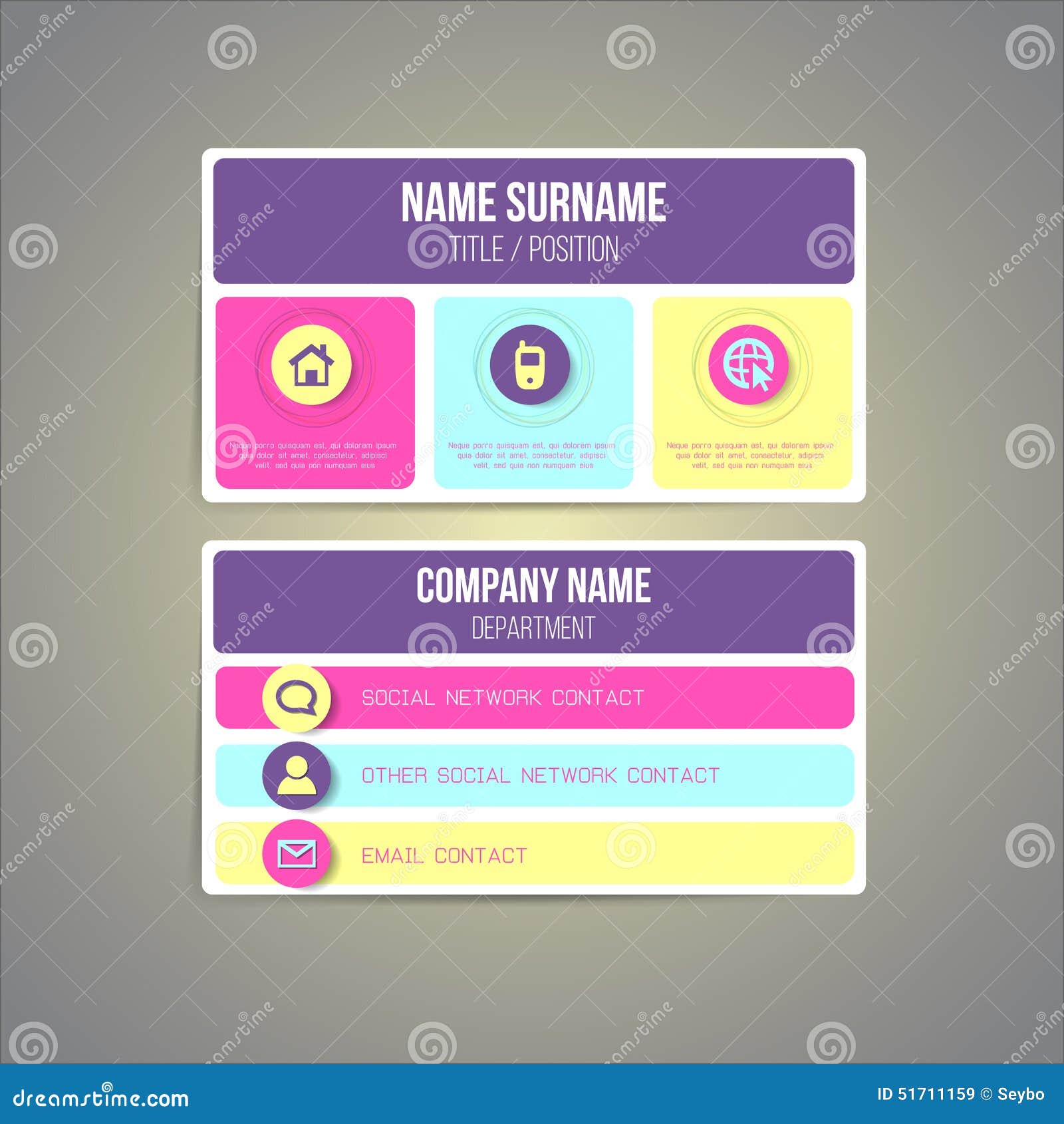 Business Card Template Made in Bright Funky Stock Vector - Illustration ...