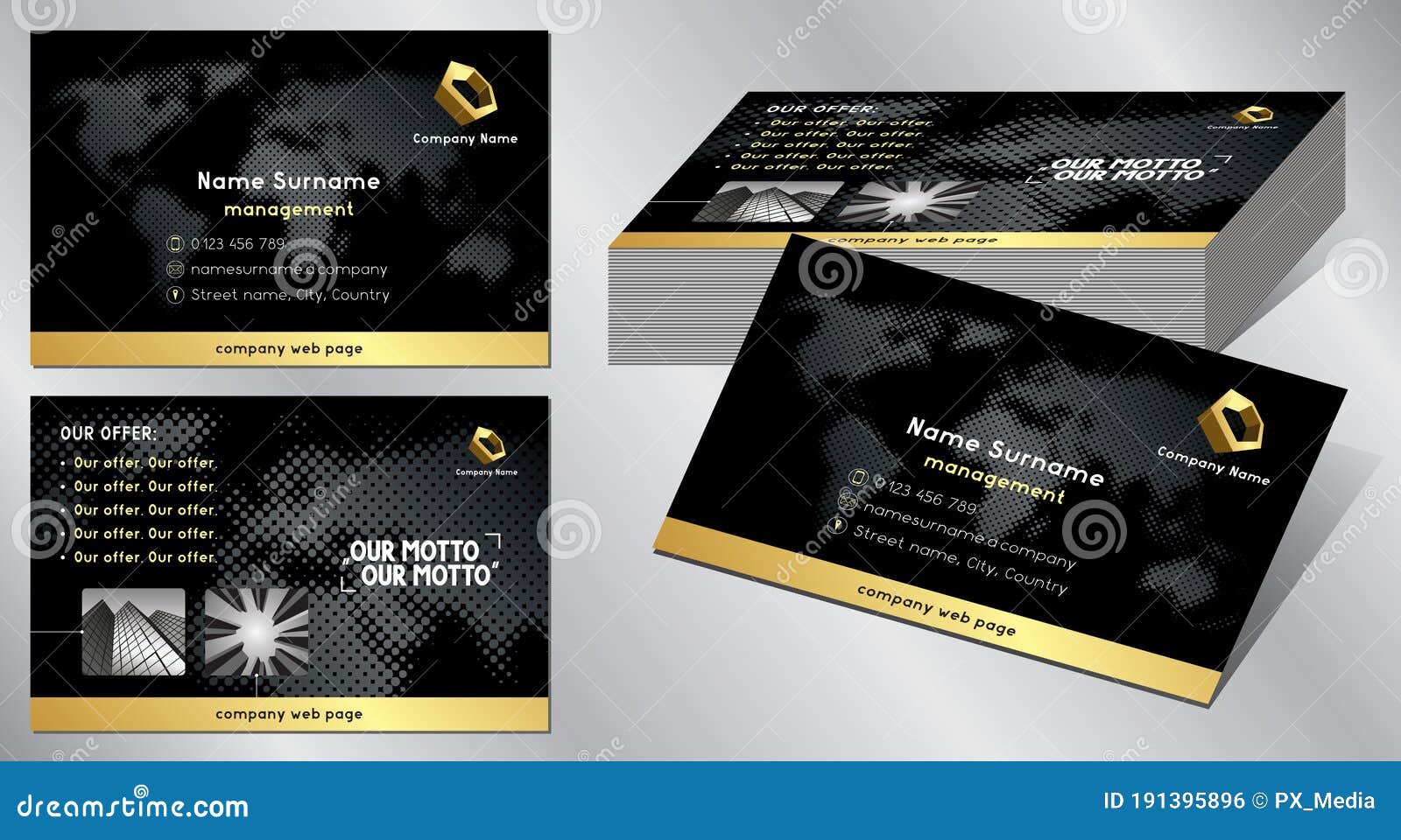 Business Card Template 85x55 Mm, World Map Stock Vector - Illustration ...