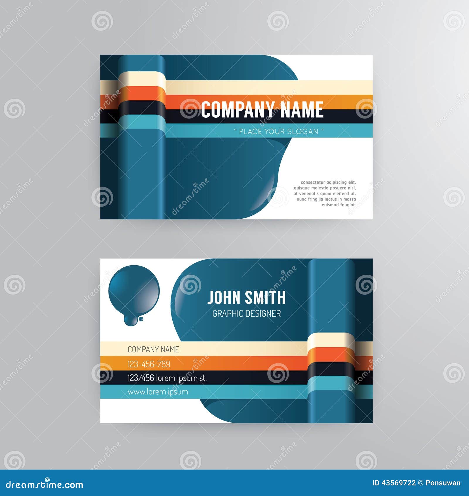 Business Card Template Modern Abstract Concept Design. Stock Vector ...