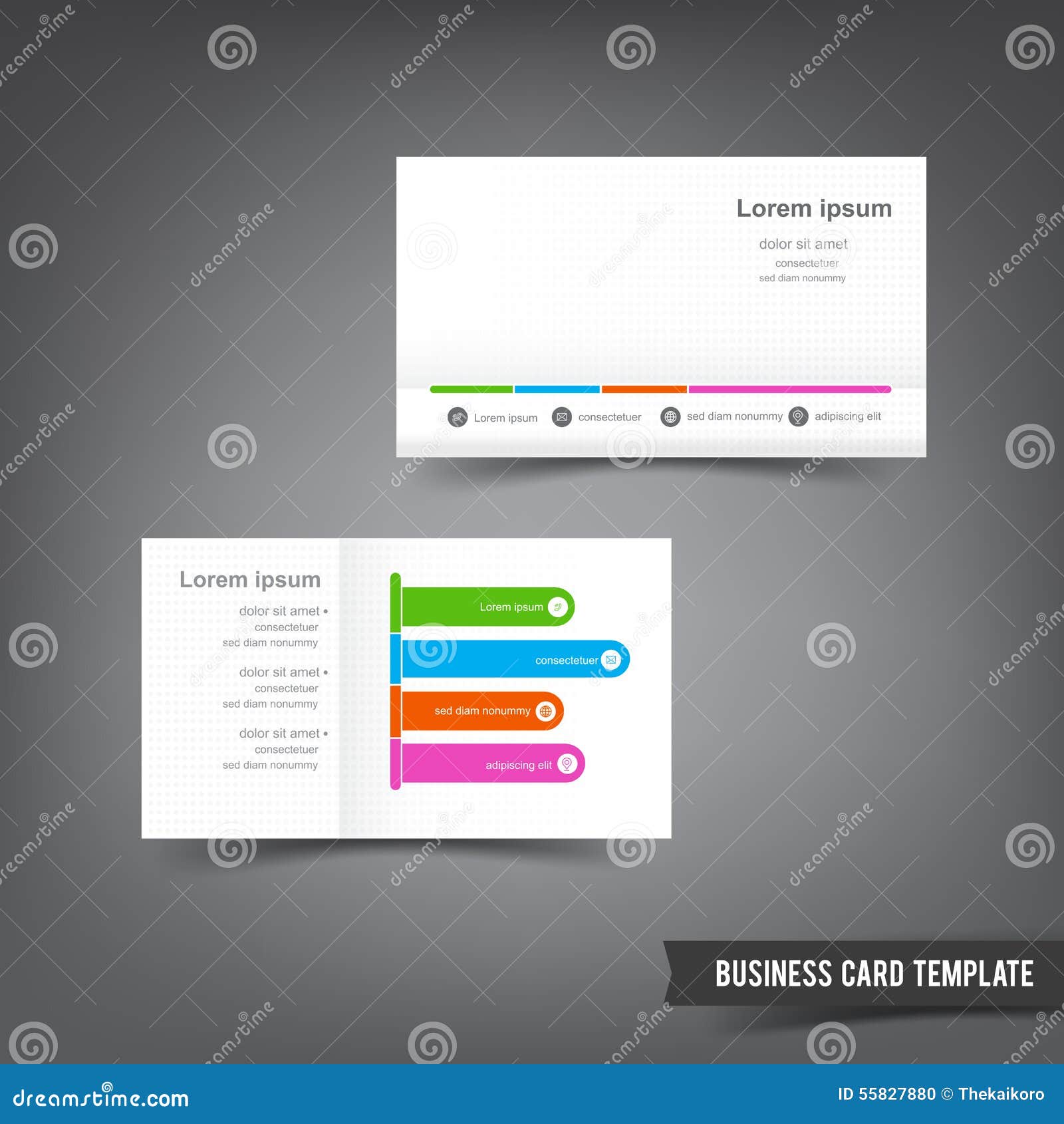 Business Card Template Set 032 Clear Style Dot Element Vector Stock ...