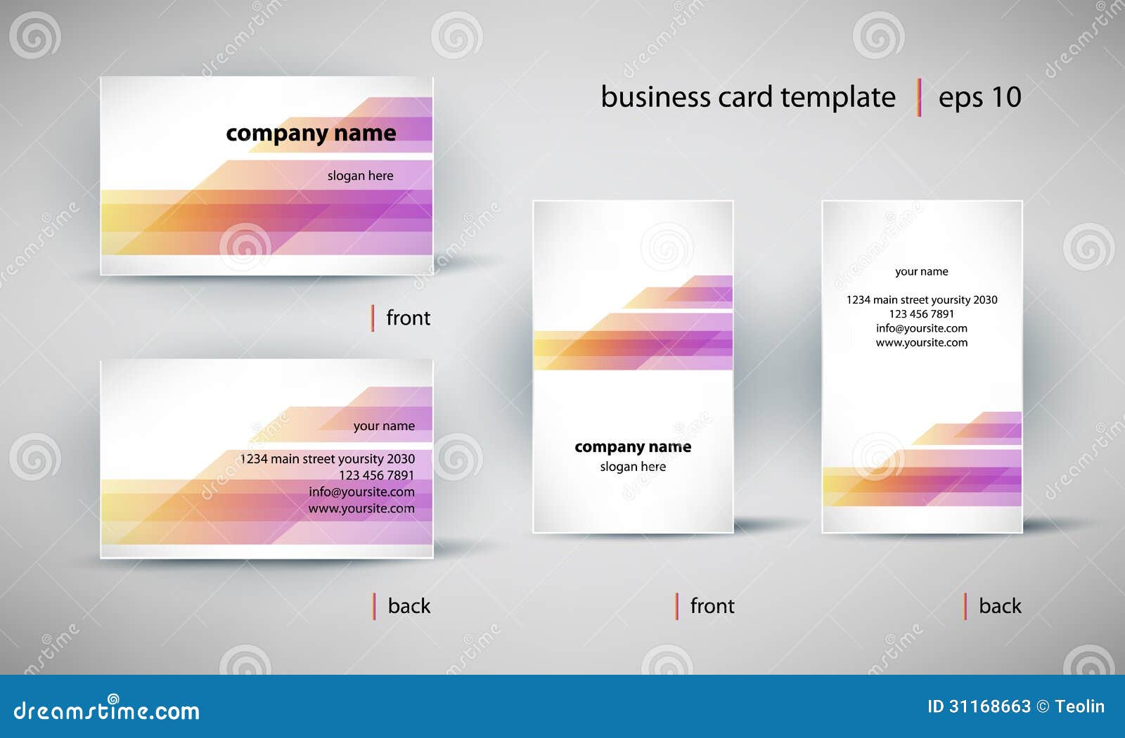 Business card template set stock vector. Illustration of editable ...