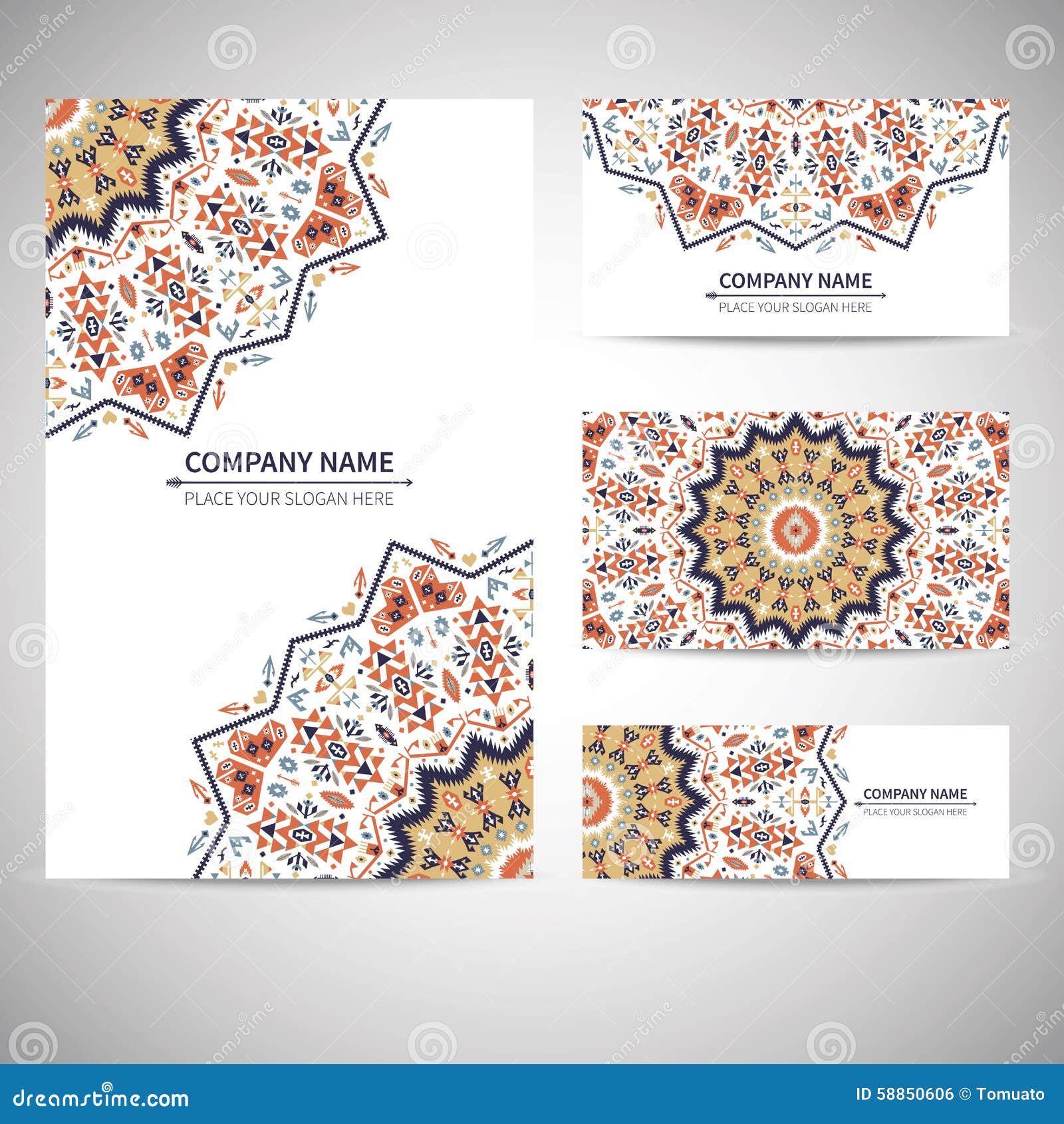 Business Card Template. Vector Illustration in Native Style Stock ...
