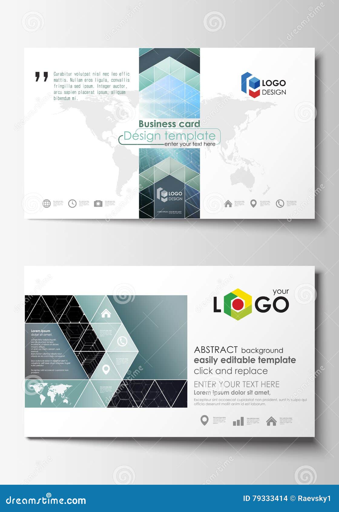 Business Card Templates. Cover Template, Easy Editable, Abstract Flat ...